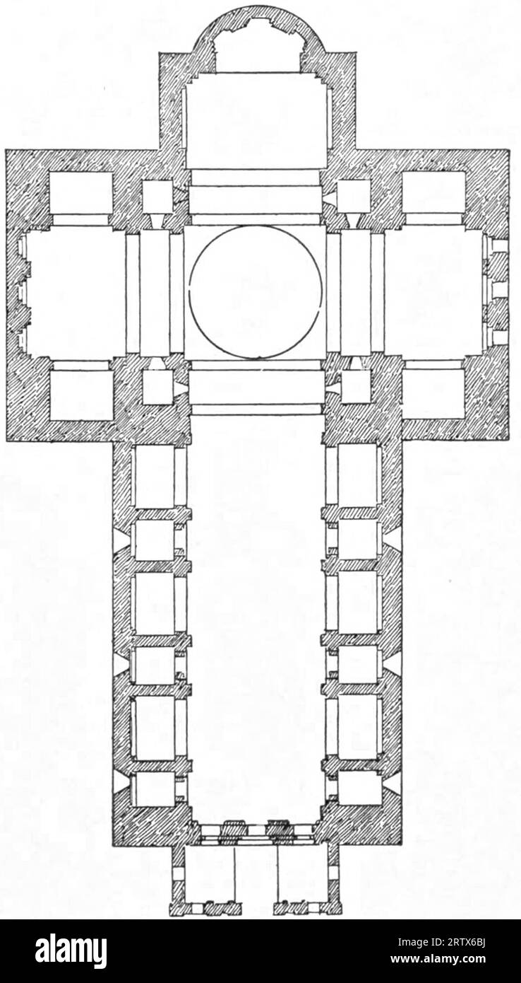 Floorplan of Sant' Andrea, Mantua (Character of Renaissance ...