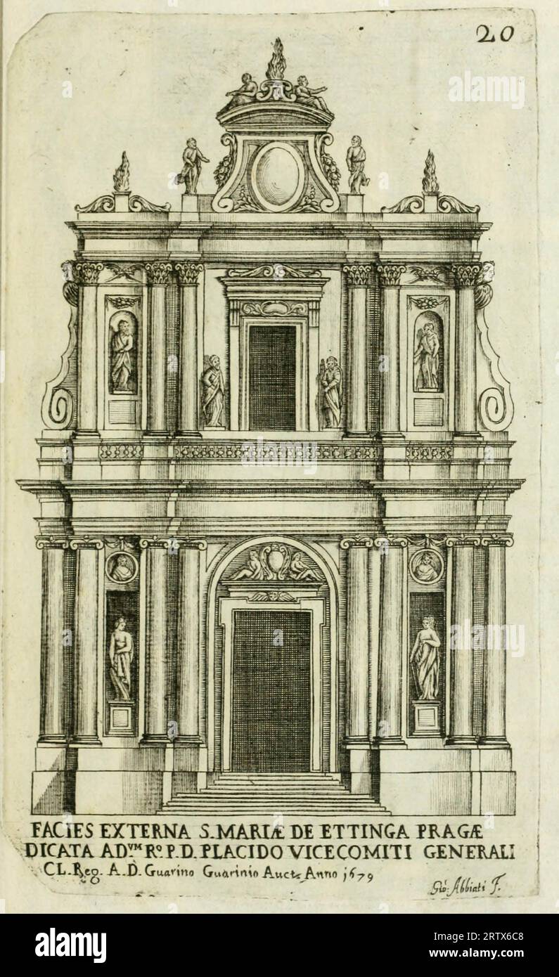 Facade of a project for the Church of St. Mary in Prague, engraved by ...