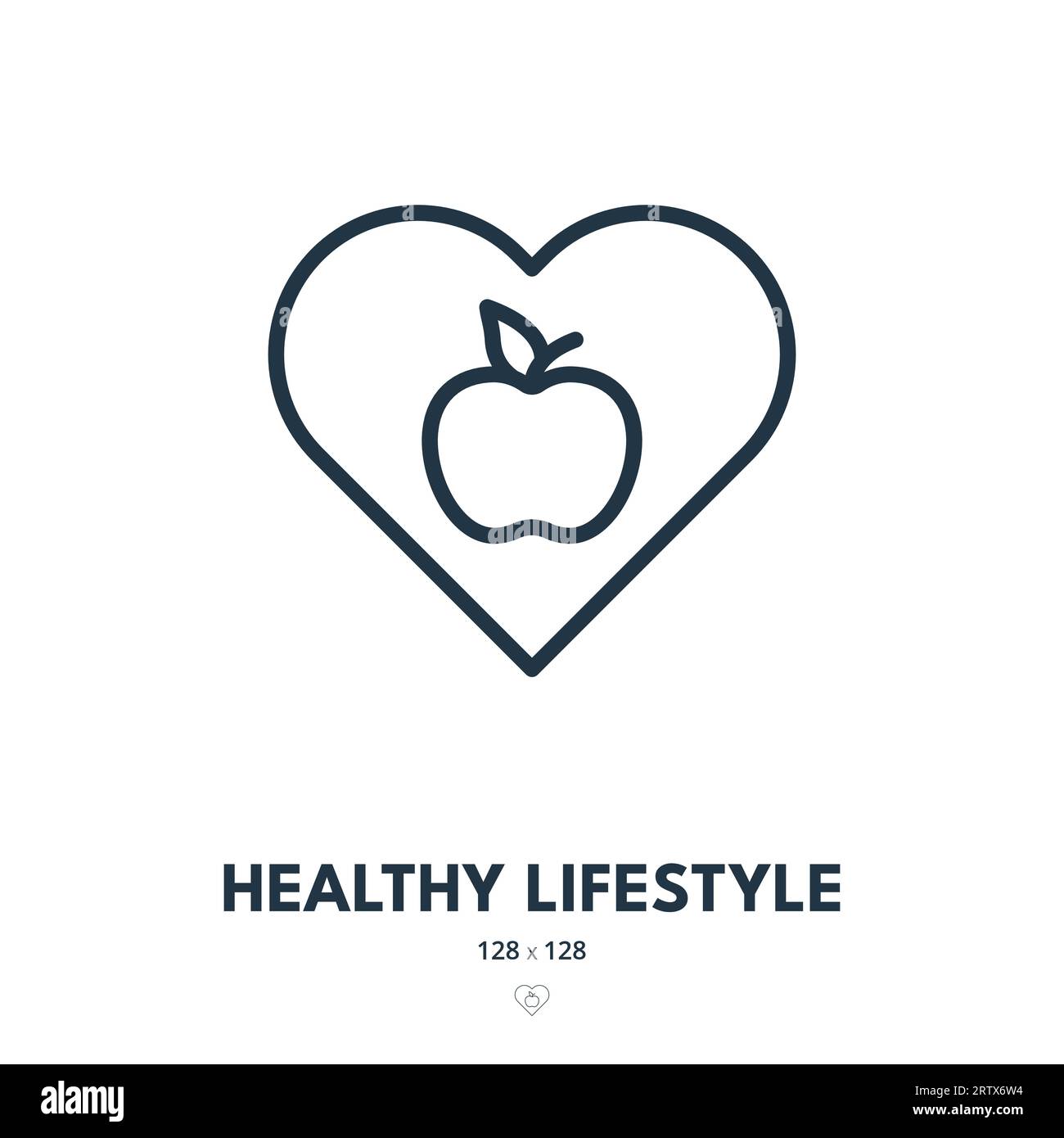 Healthy Lifestyle Icon. Wellness, Health, Healthcare. Editable Stroke ...