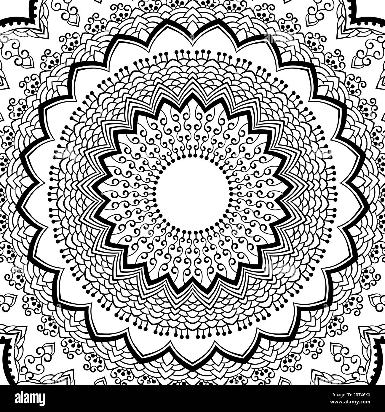 Ornamental background for coloring book Vector illustration in black ...