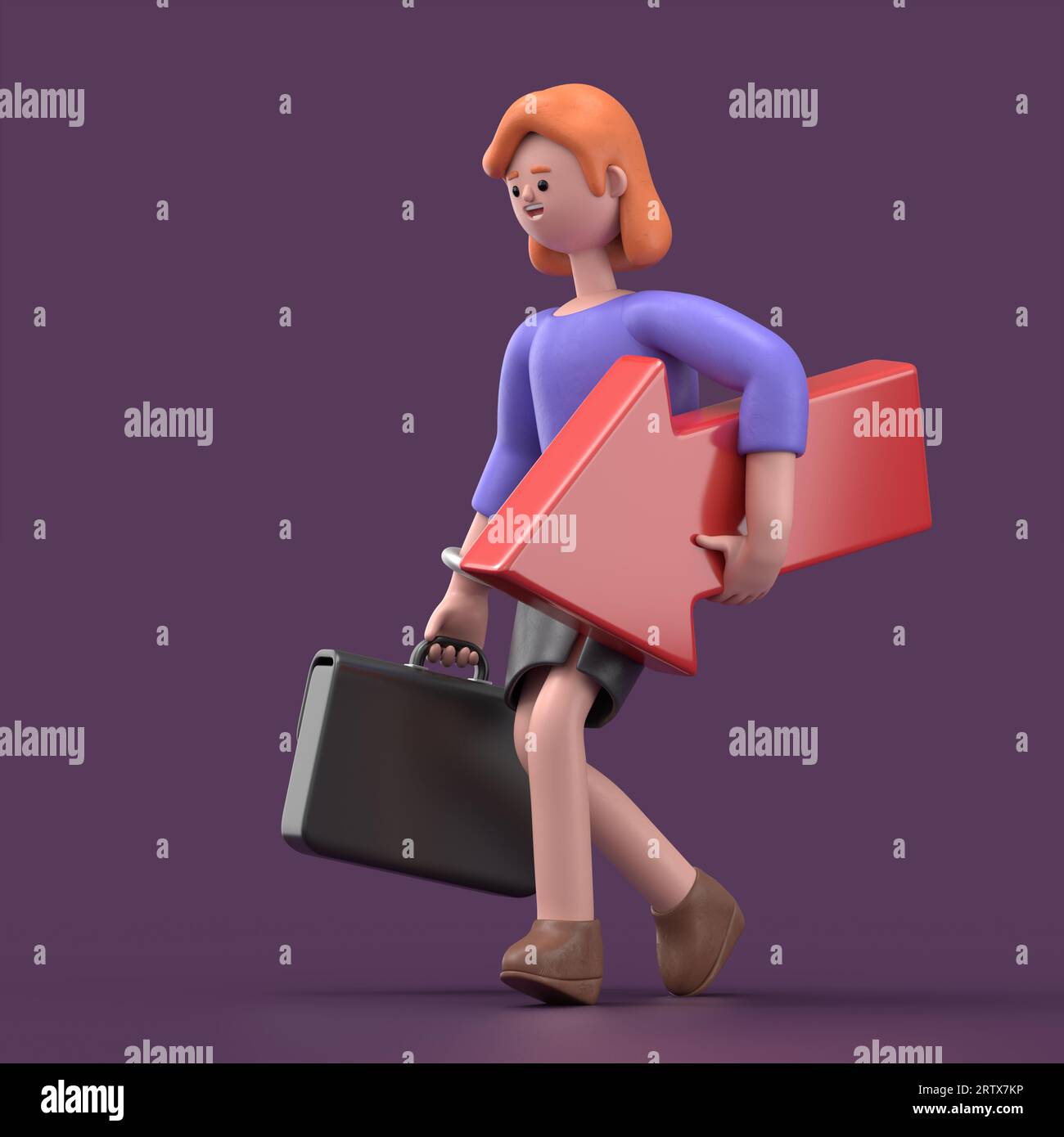 3D illustration of cartoon characters business concept.People are in ...