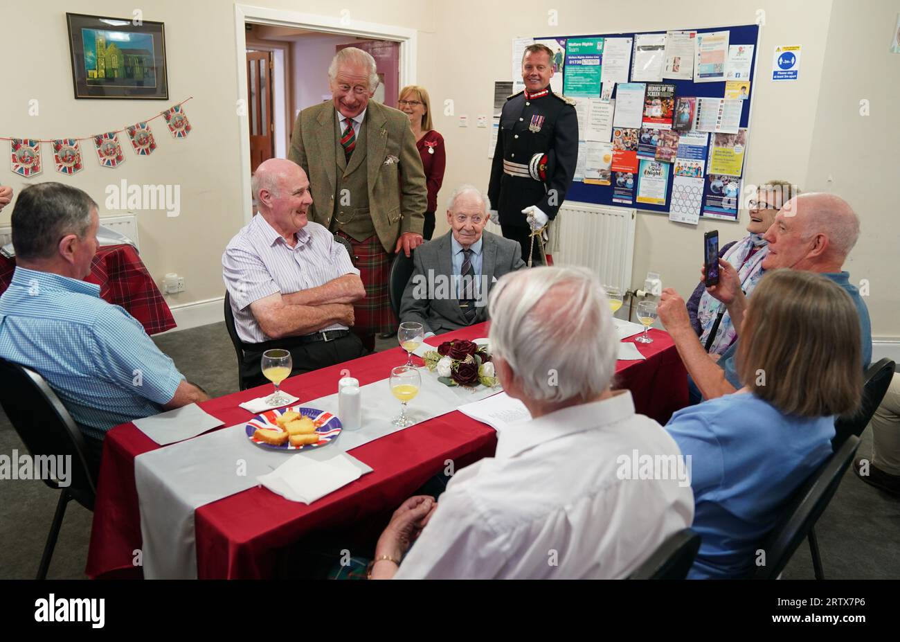 King Charles III speaks to users of the Kinross day centre in Kinross ...