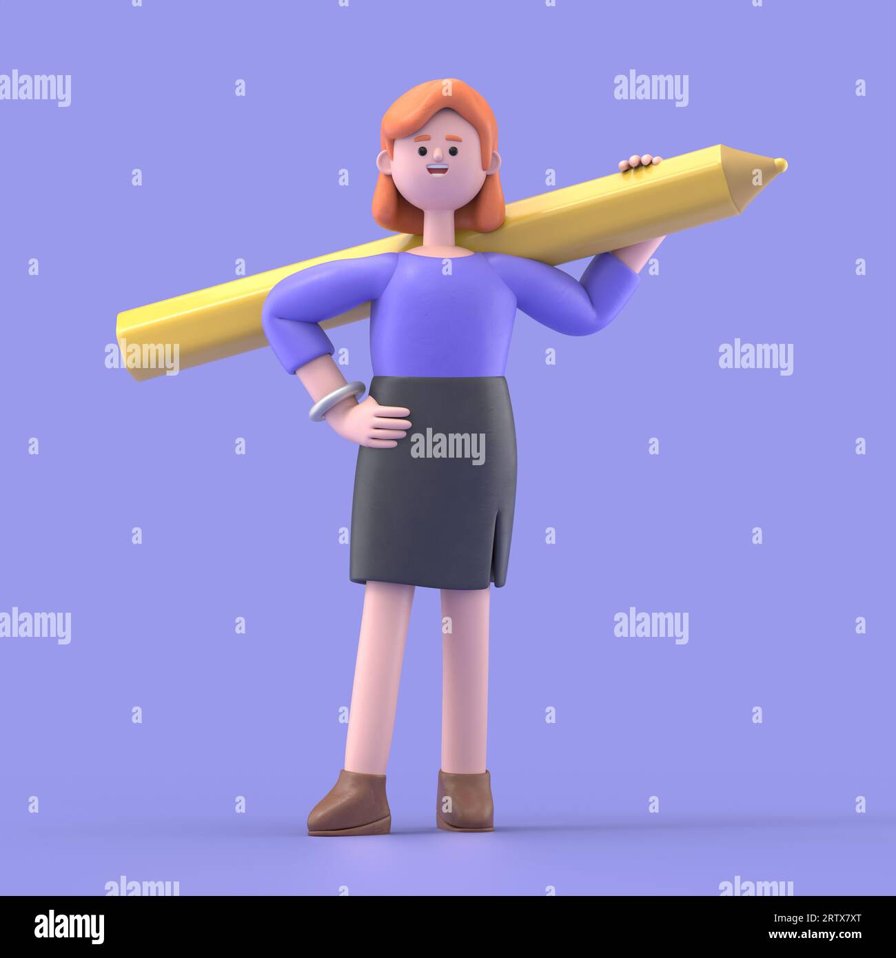 3D illustration of cartoon characters business concept.People are in ...