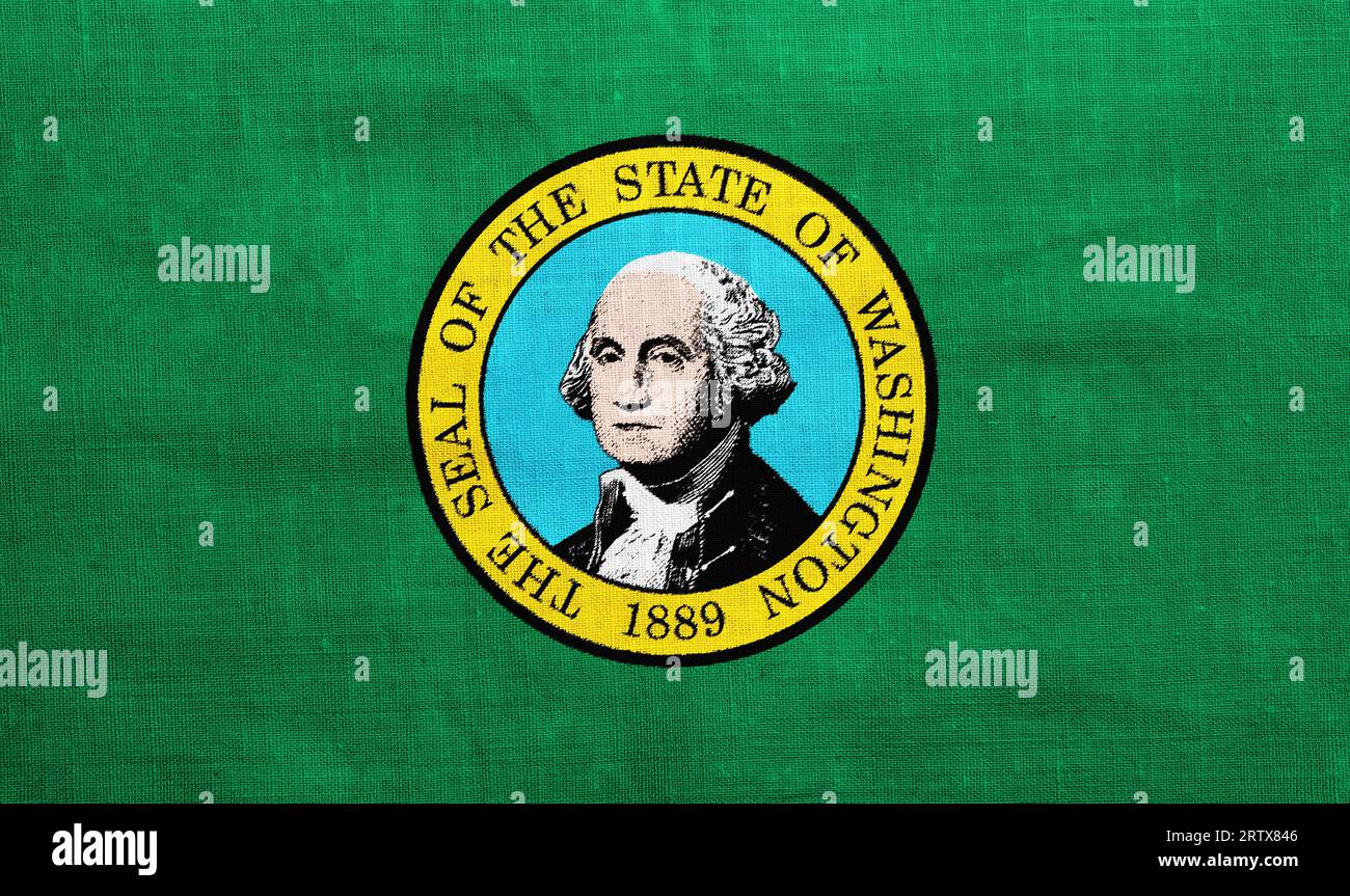 Flag of US state of Washington on a textured background. Concept ...