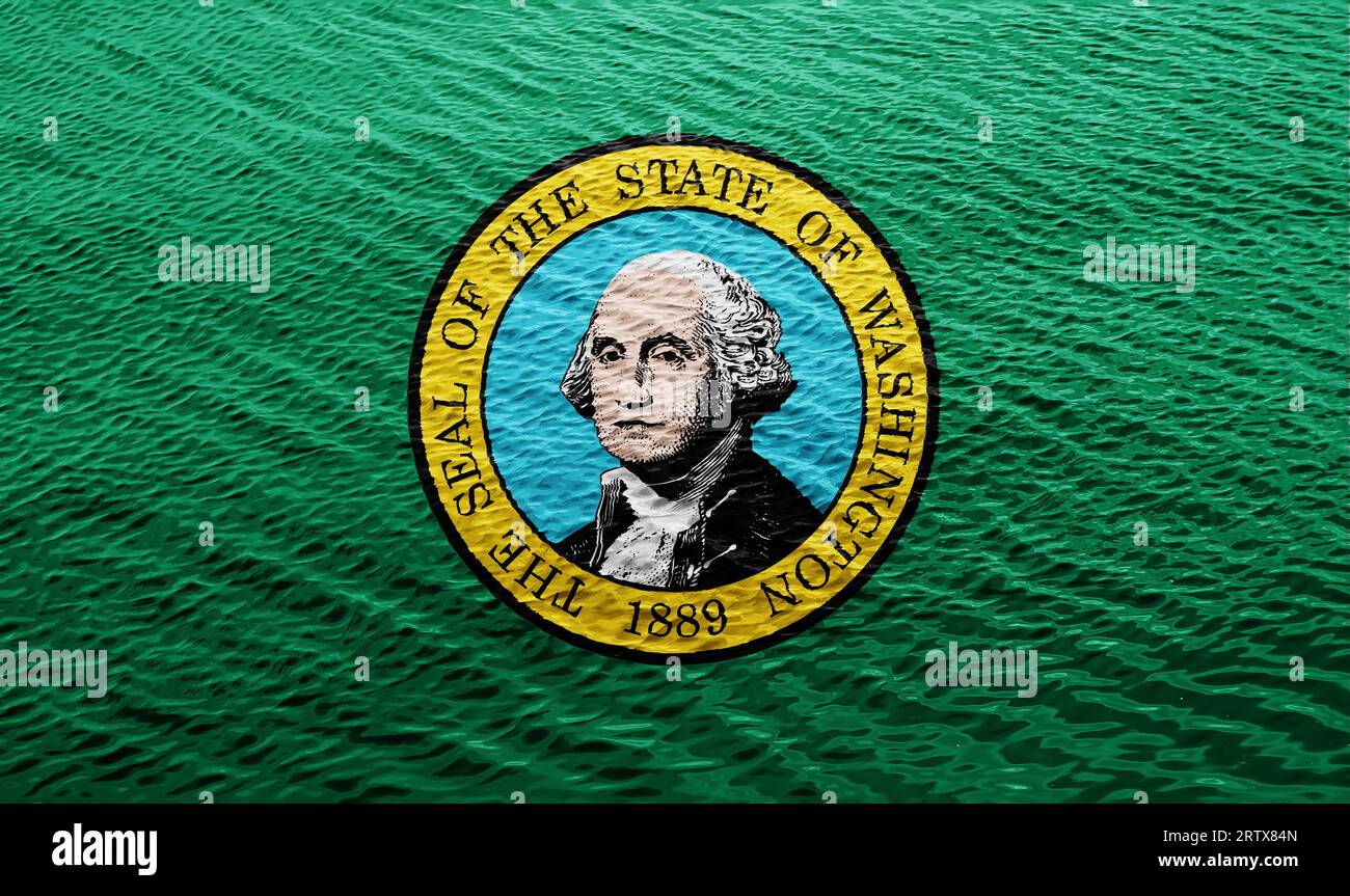 Flag of US state of Washington on a textured background. Concept ...