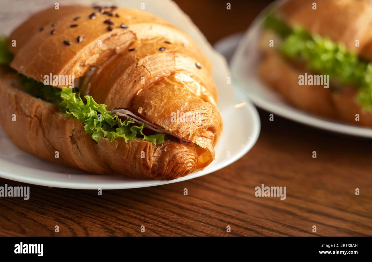 Close up croissant bread in hi-res stock photography and images - Alamy