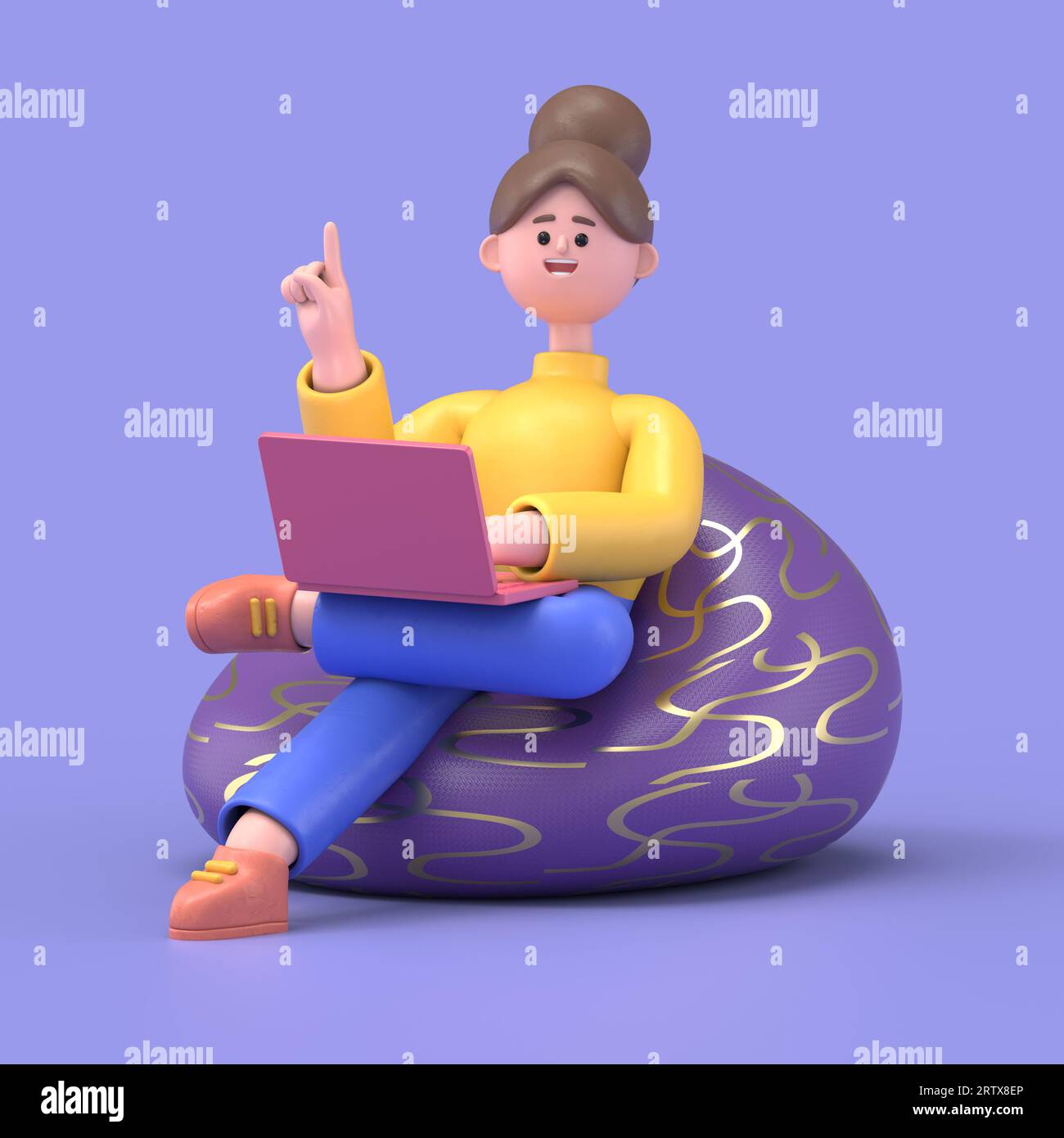 3D illustration of cartoon characters business concept.People are in ...