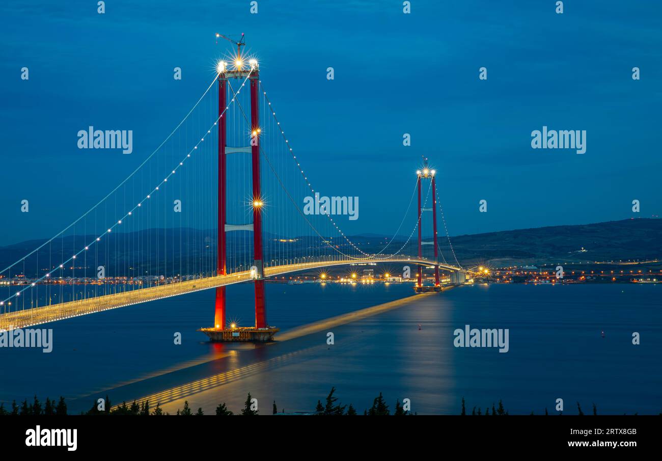 new bridge connecting two continents 1915 canakkale bridge (dardanelles ...