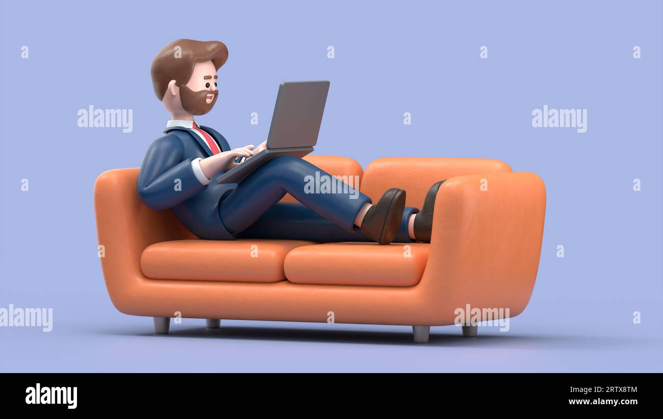 3D illustration of cartoon characters business concept.People are in ...