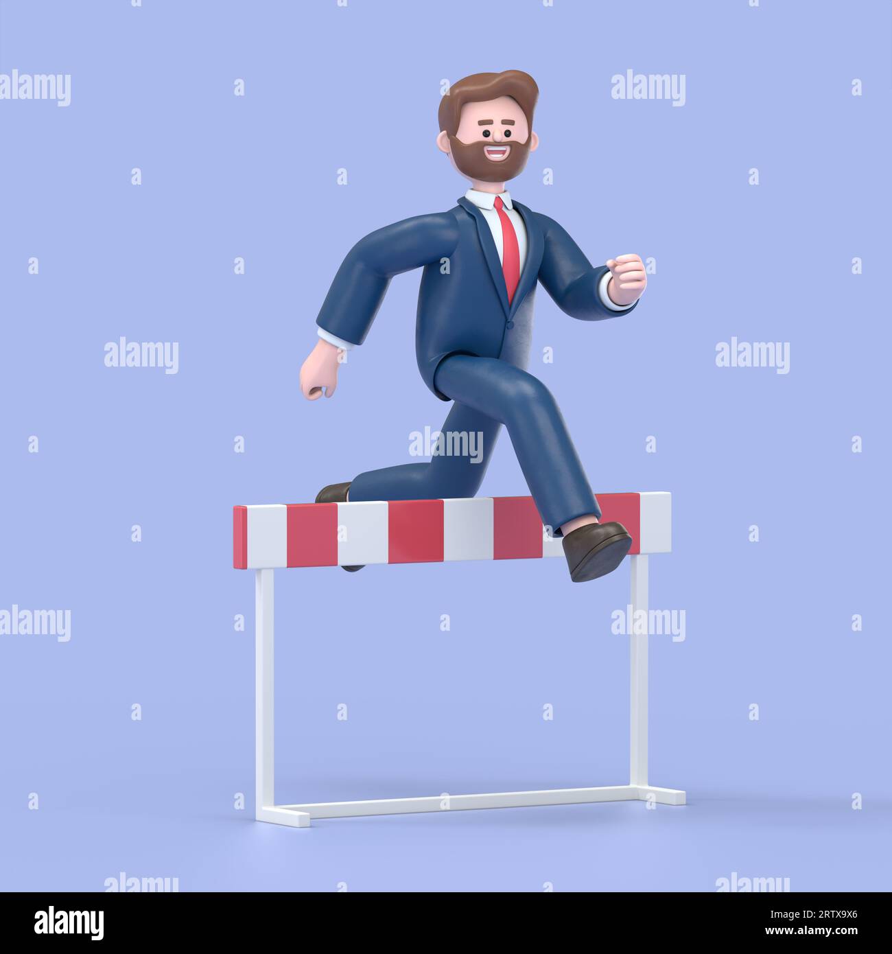 3D illustration of cartoon characters business concept.People are in ...