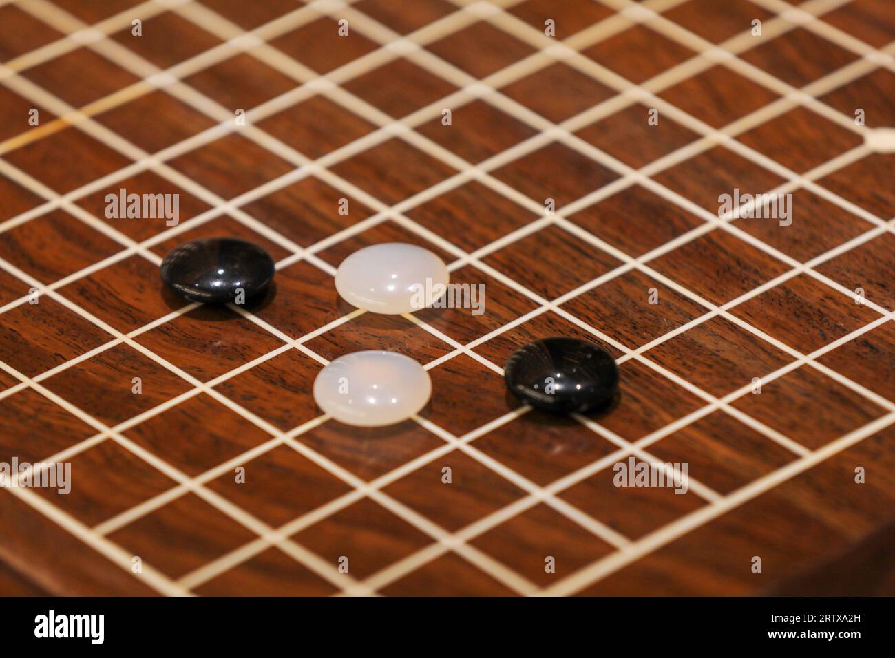Chinese traditional go pieces are on the chessboard Stock Photo - Alamy
