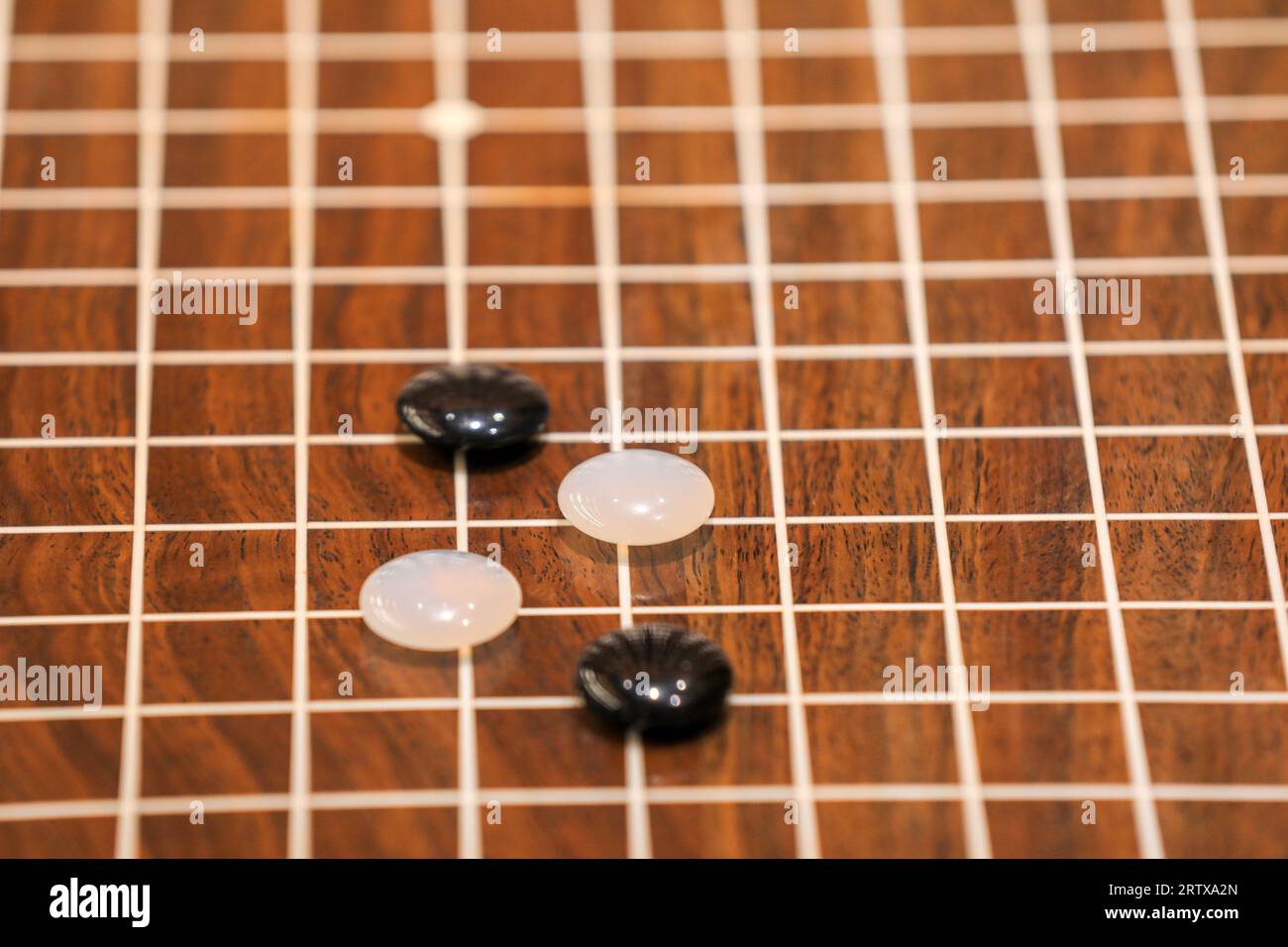 Chinese traditional go pieces are on the chessboard Stock Photo - Alamy