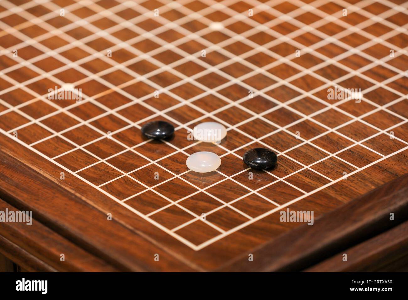Chinese traditional go pieces are on the chessboard Stock Photo - Alamy