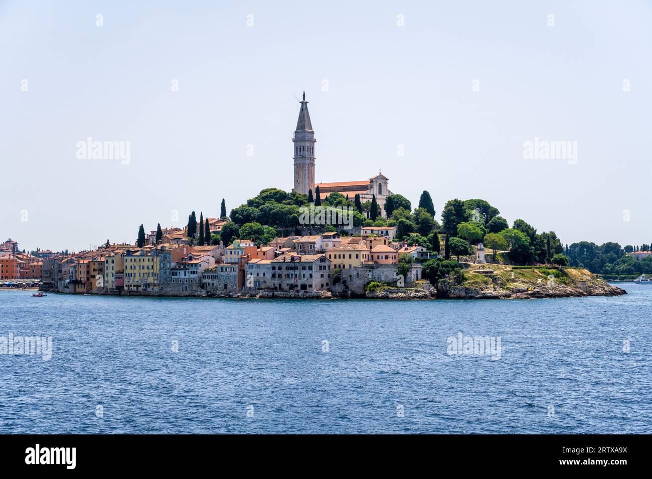 View of Church of Saint Euphemia and waterfront of the popular tourist ...