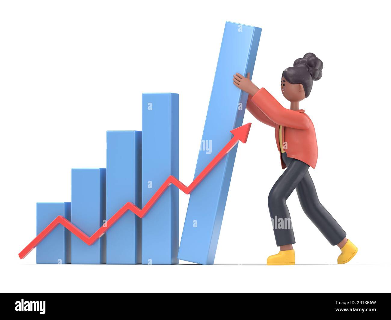 3D illustration of cartoon characters business concept.People are in ...