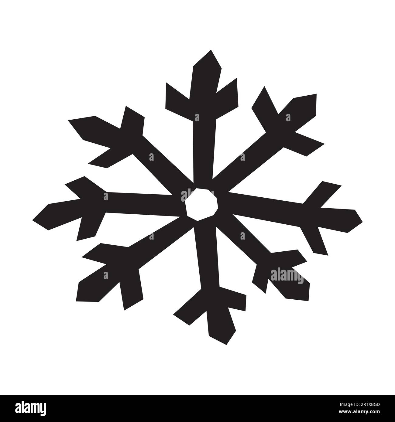 hand drawn black snowflake icon. Usable for cards Stock Vector Image ...
