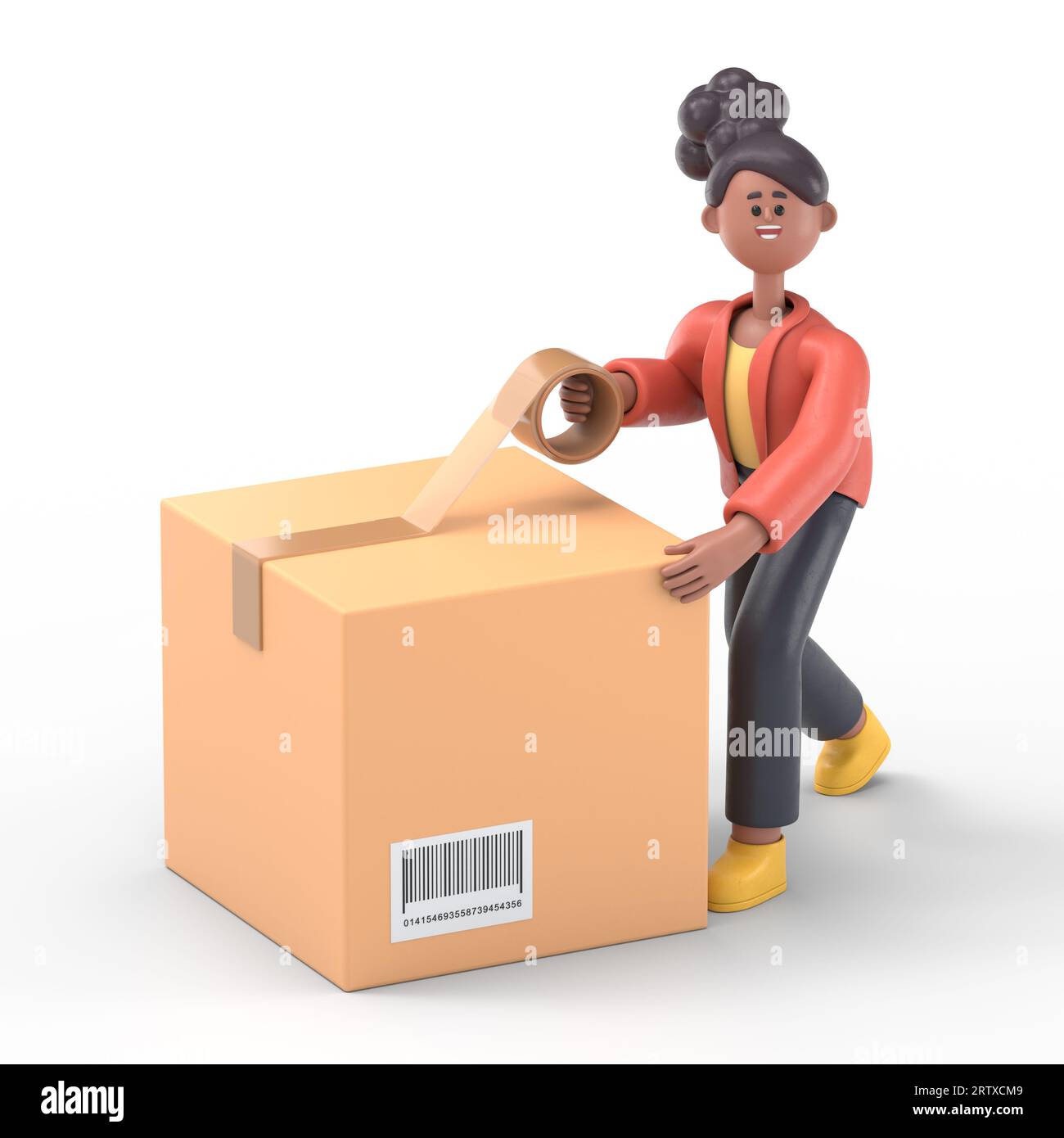 3D illustration of cartoon characters business concept.People are in ...