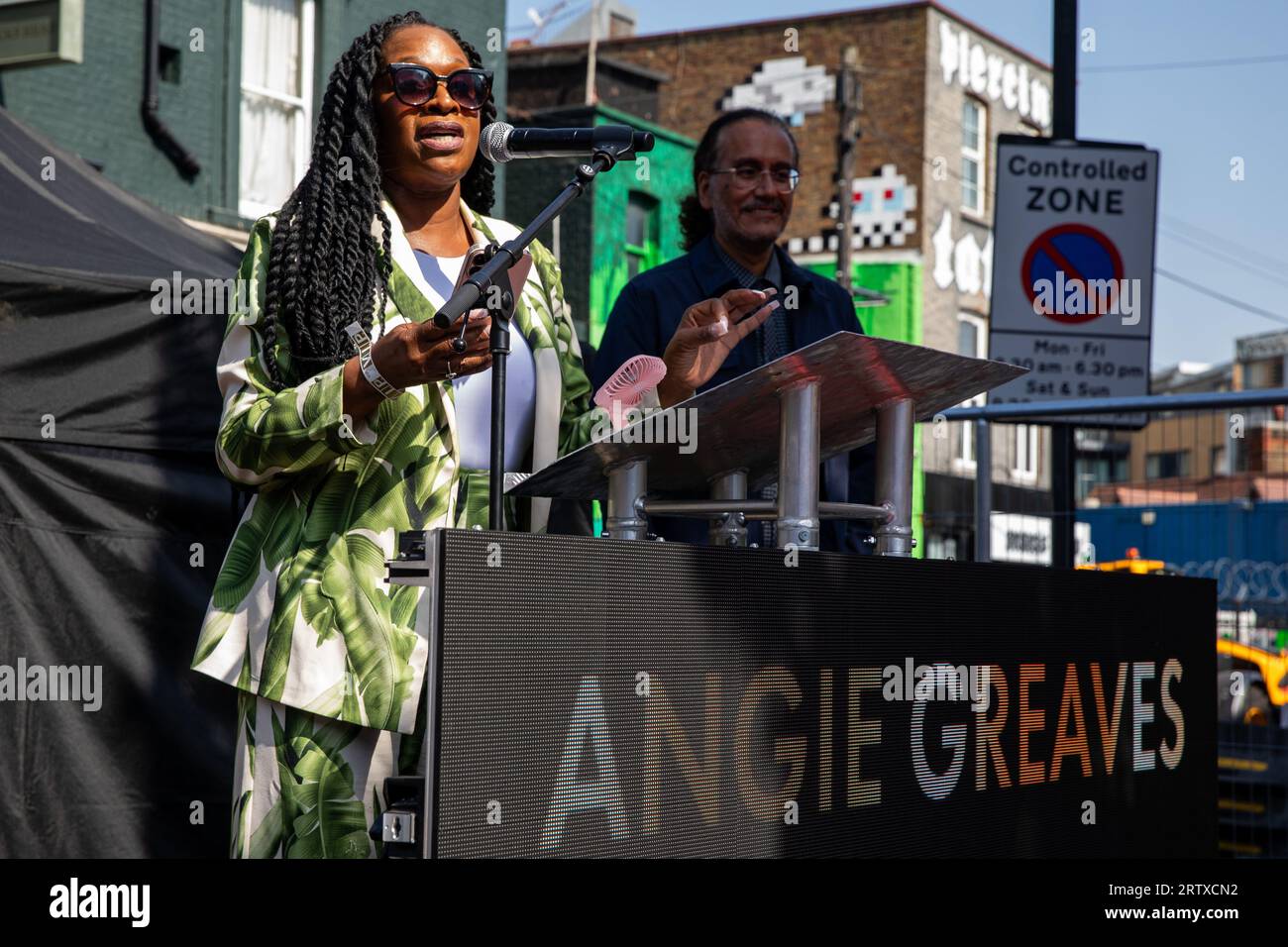 London, UK. 9th September, 2023. Radio presenter Angie Greaves speaks ...