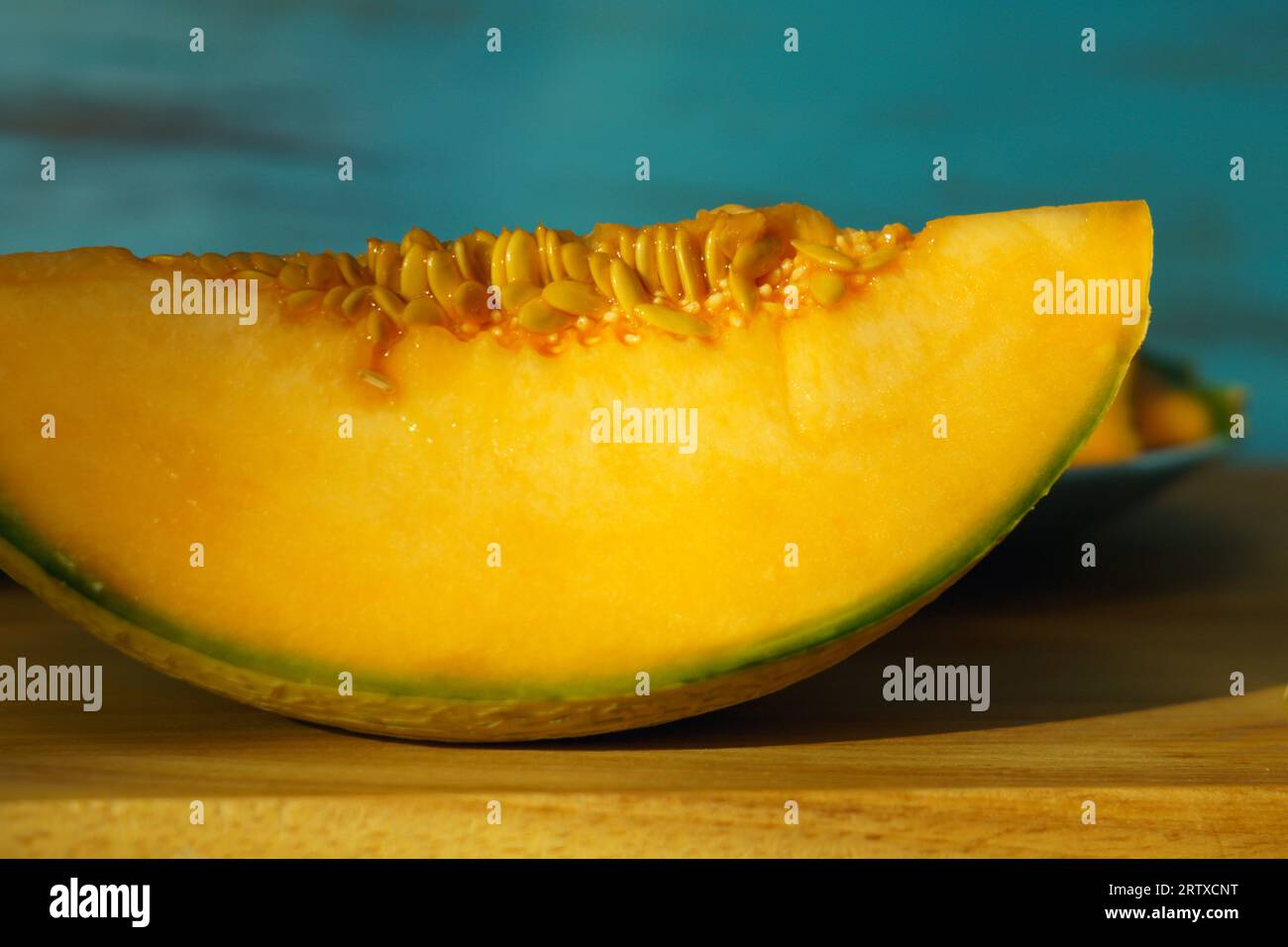 Melon close-up cut. Cooking food in the kitchen in summer Stock Photo ...