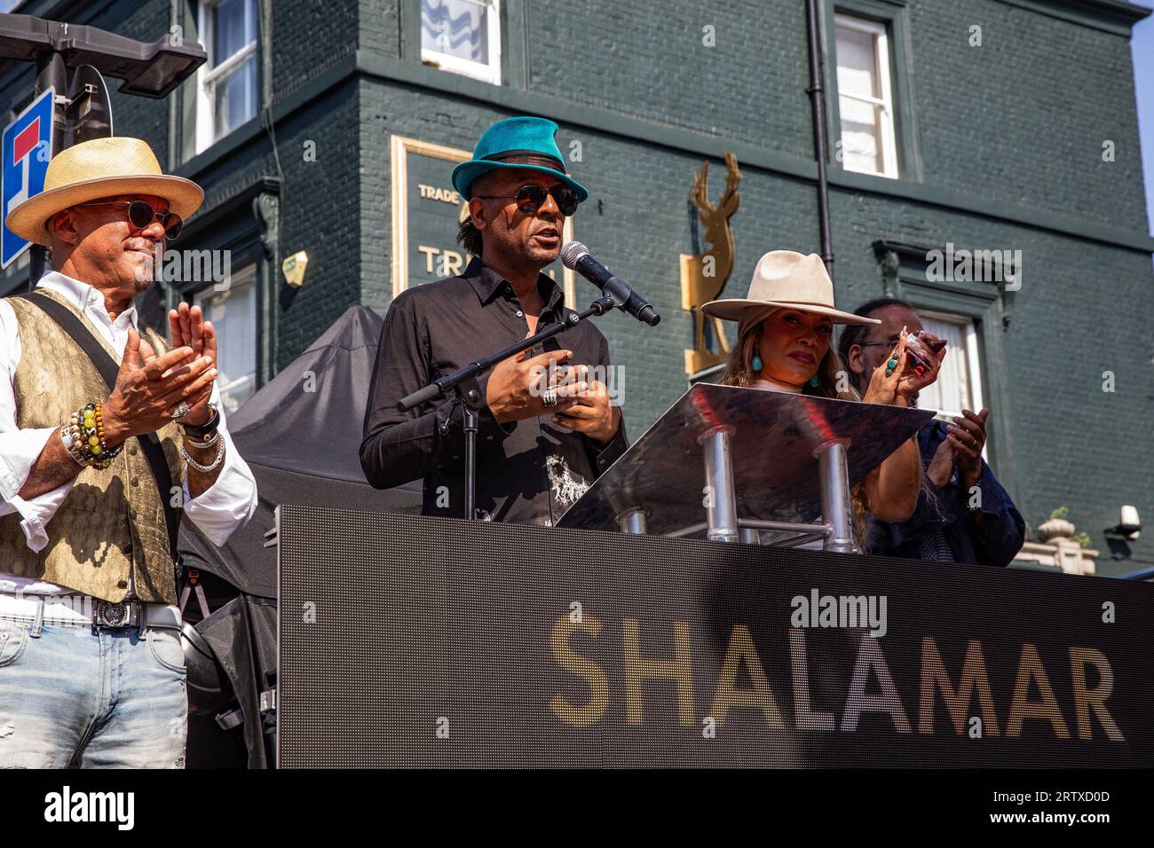 London, UK. 9th September, 2023. Howard Hewett (l), Jeffrey Daniel (c ...
