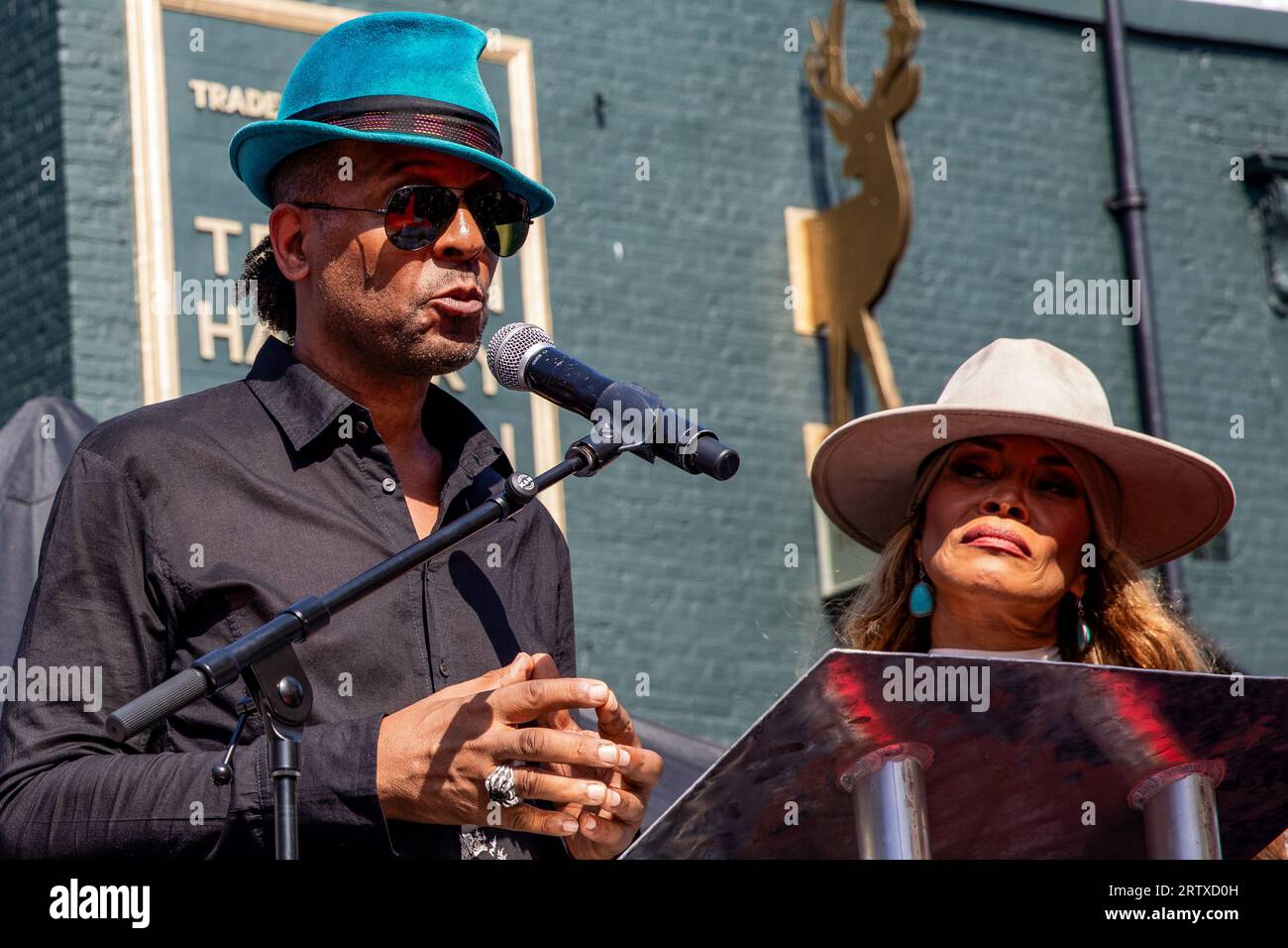 London, UK. 9th September, 2023. Jeffrey Daniel speaks during Shalamar's induction at the Music ...