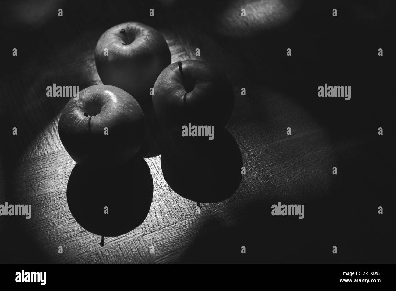 Rosh Hashanah Jewish New Year holiday still life with three apples ...