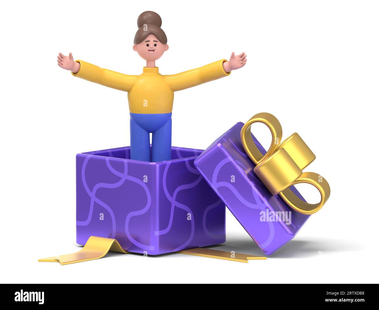 3D illustration of cartoon characters business concept.People are in ...