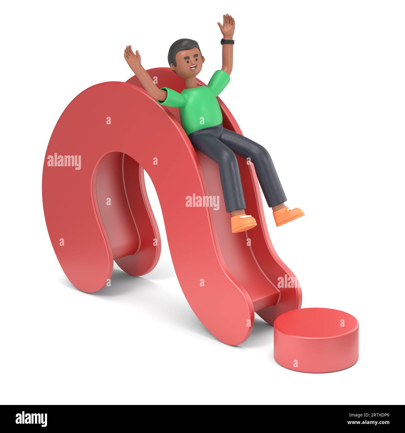 3D illustration of cartoon characters business concept.People are in ...