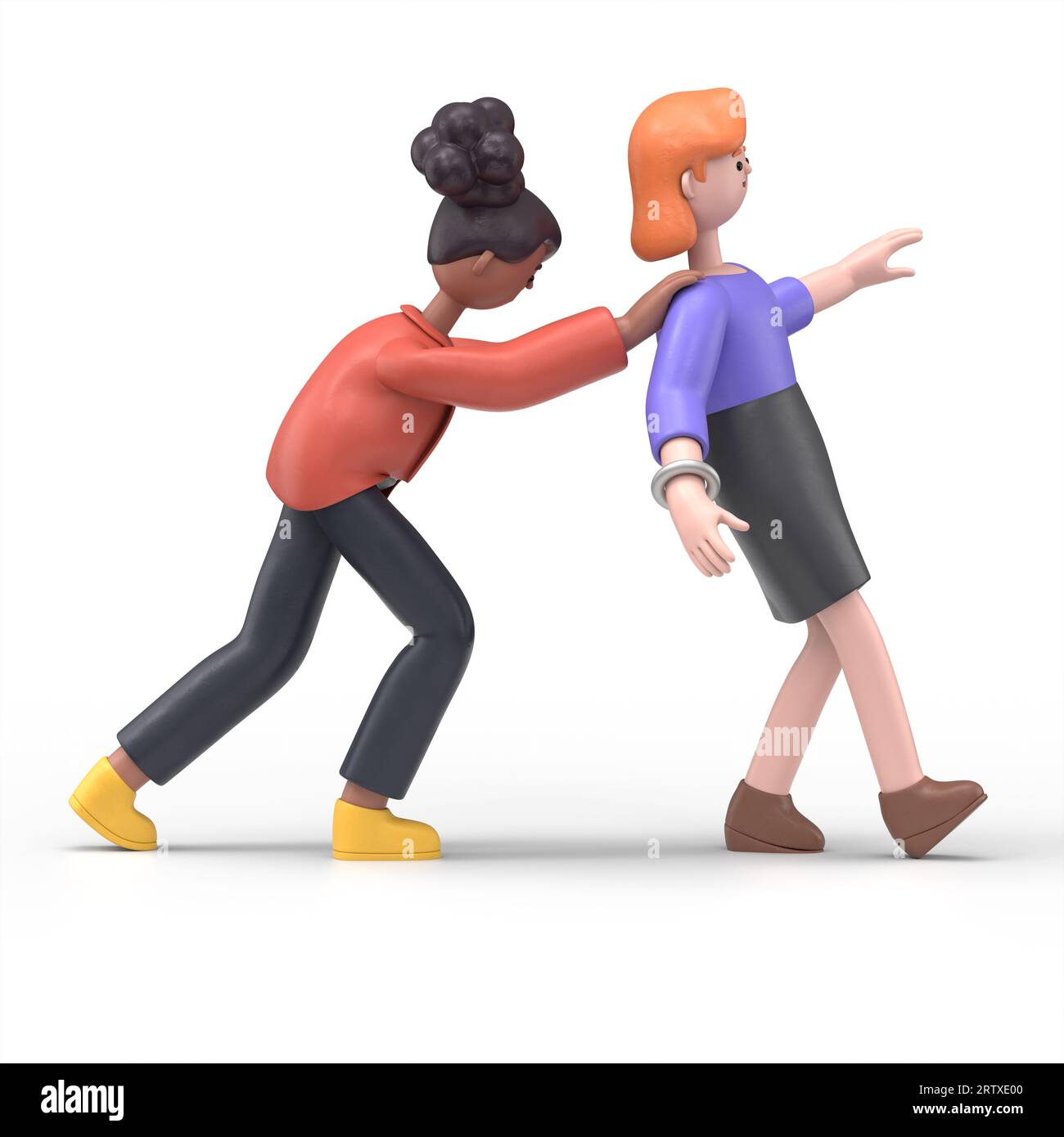 3D illustration of cartoon characters business concept.People are in ...