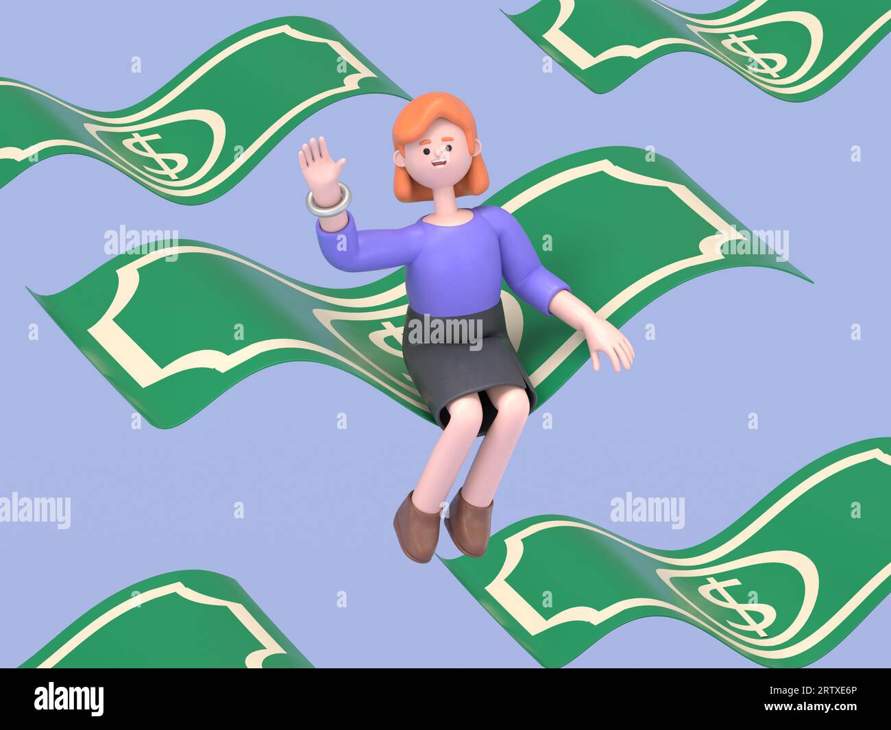 3D illustration of cartoon characters business concept.People are in ...