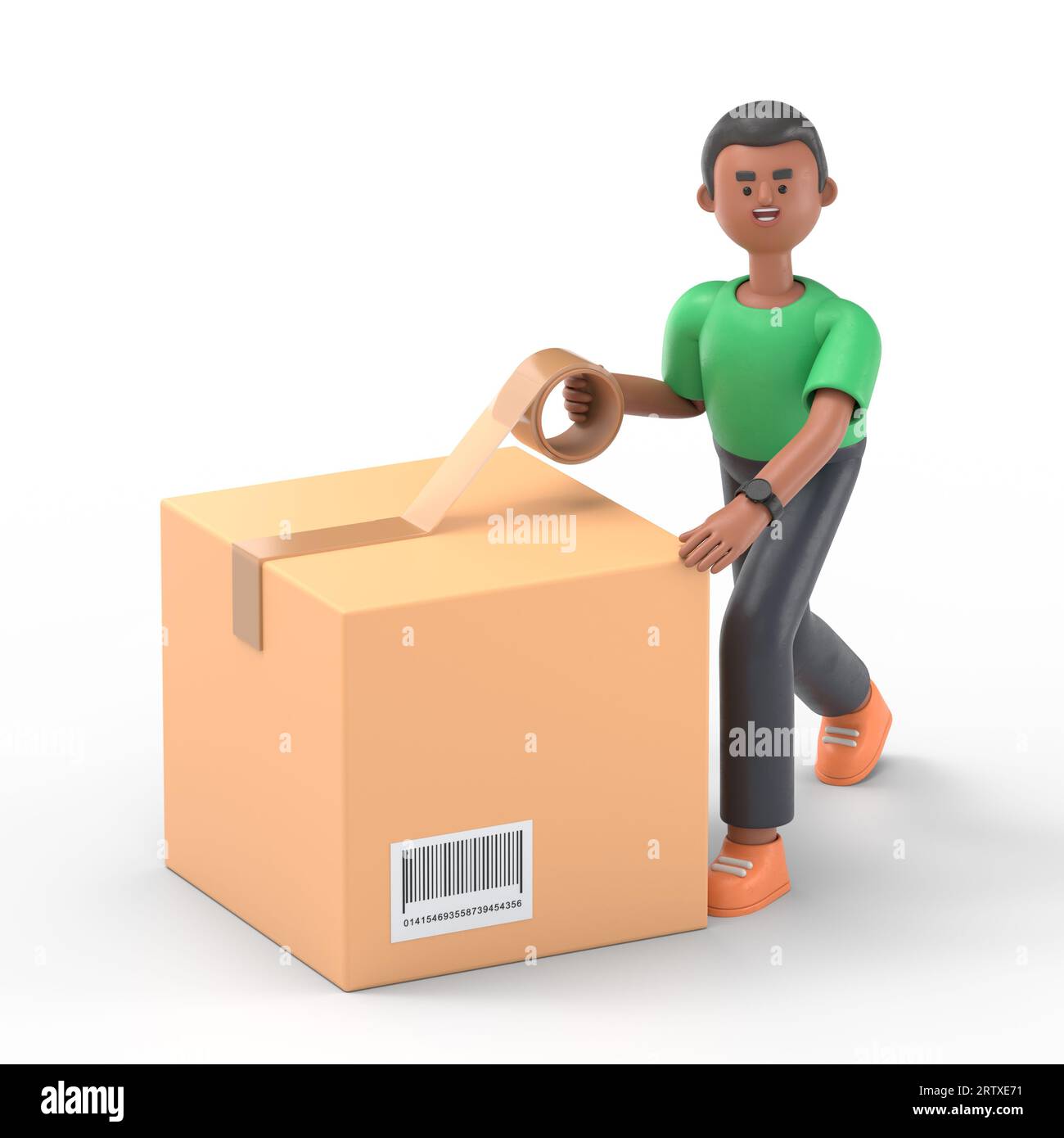 3D illustration of cartoon characters business concept.People are in ...