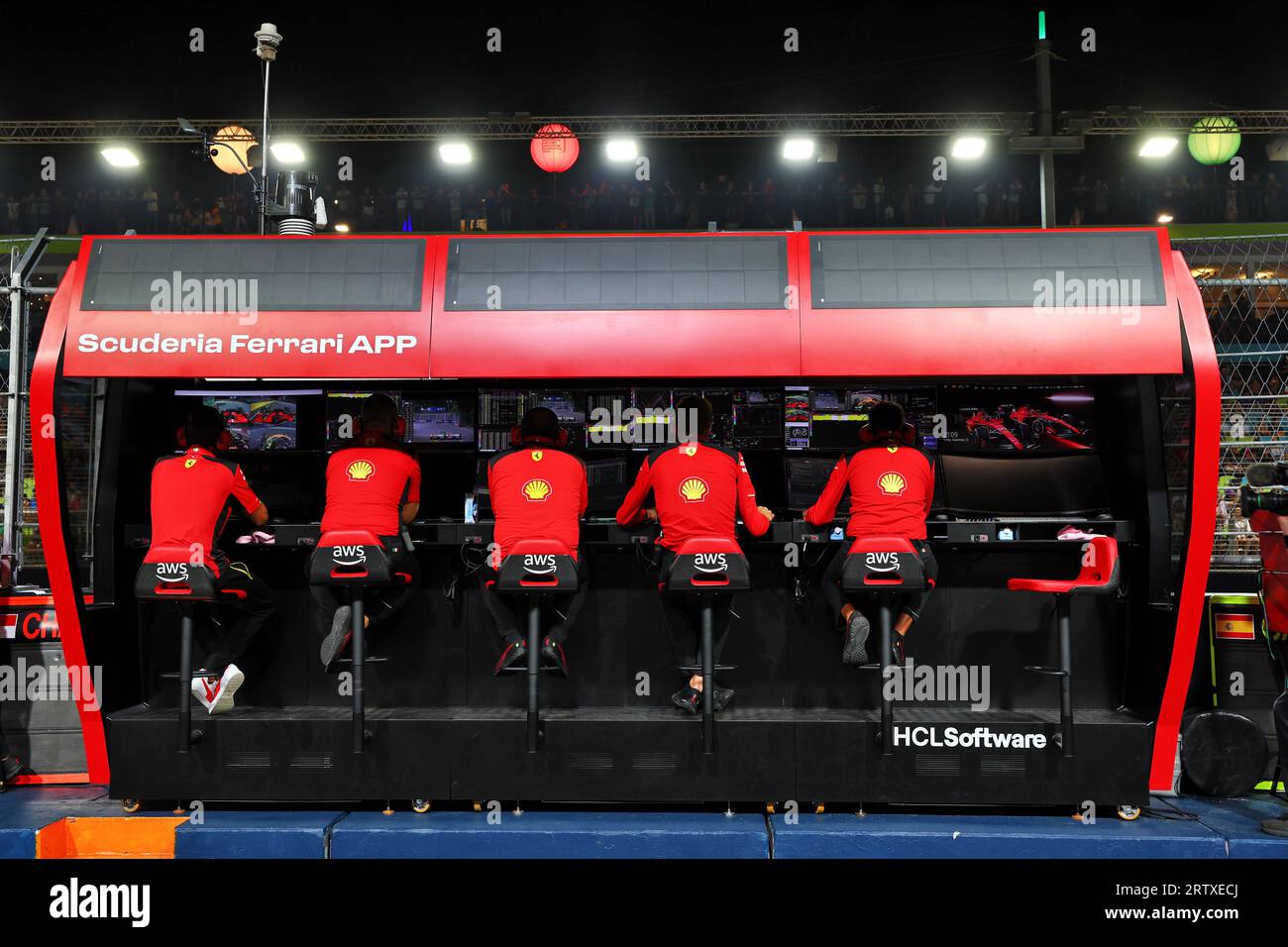 Singapore, Singapore. 15th Sep, 2023. Ferrari pit gantry. 15.09.2023 ...