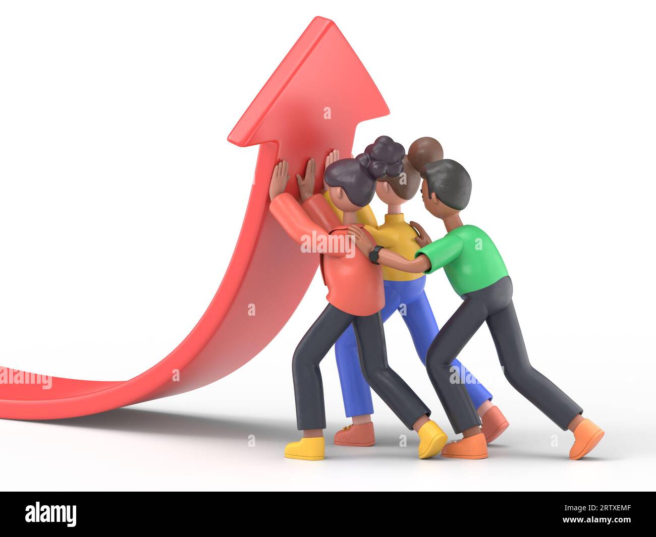 3D illustration of cartoon characters business concept.People are in ...