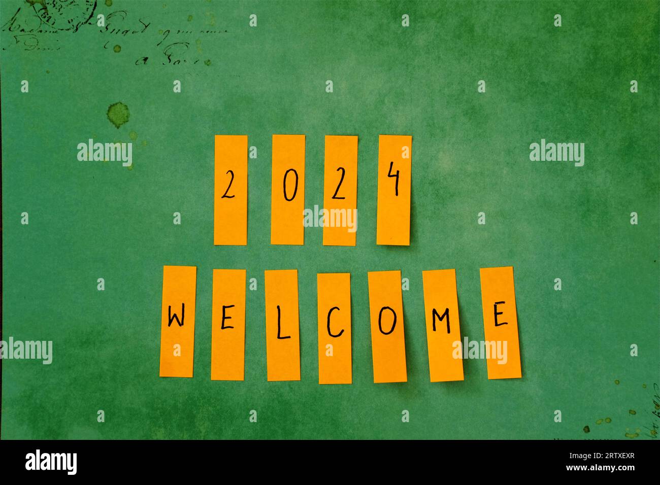 2024 goals. Paper tags with 2024 welcome written. Concept photo of ...