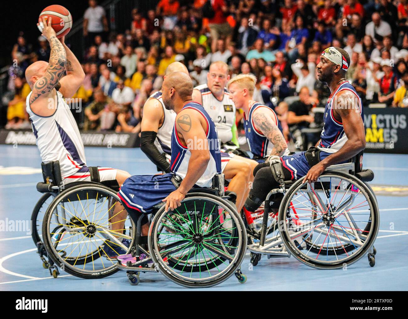 USA v France game, at the wheelchair basketball final, Invictus Games ...