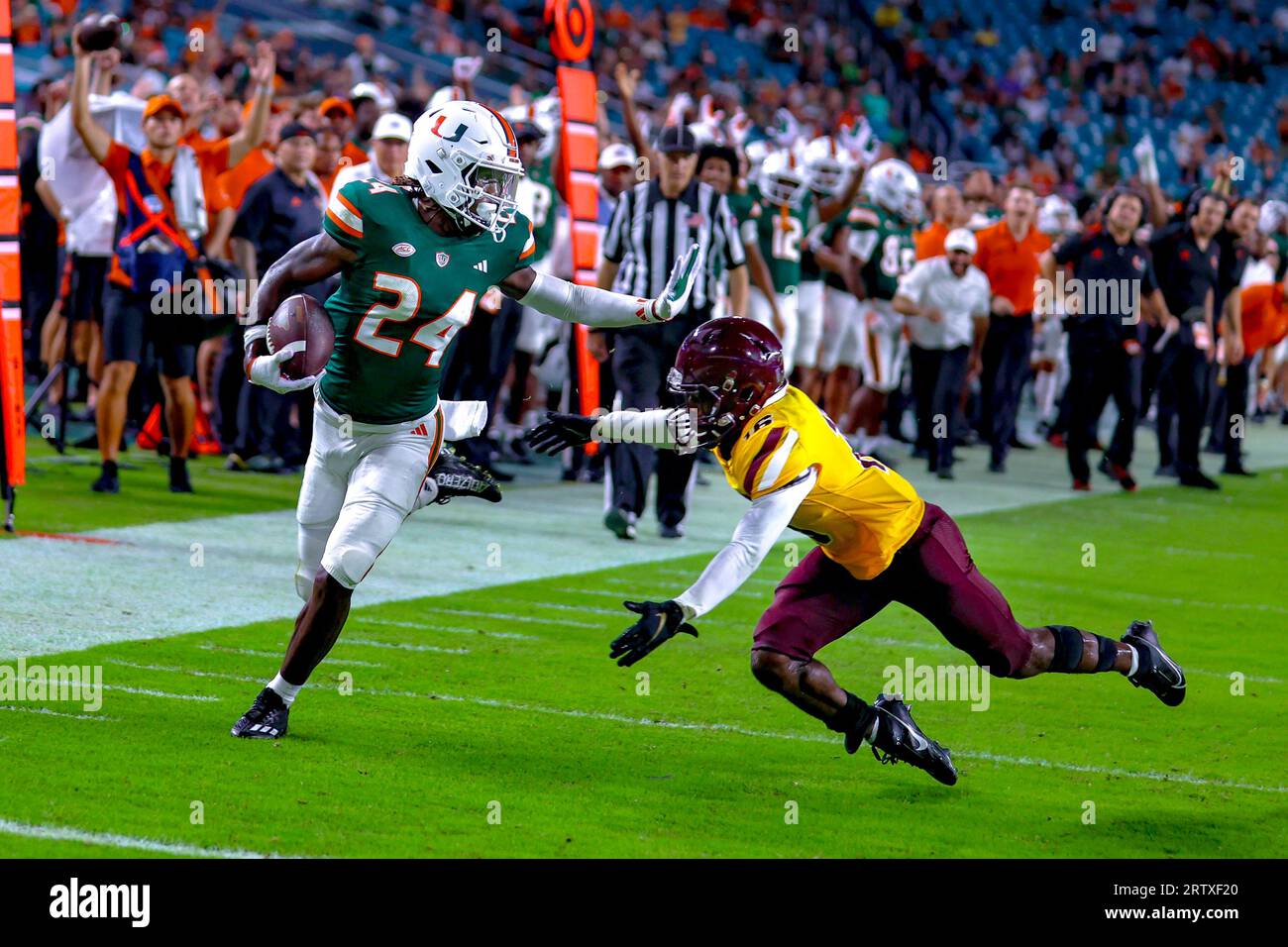 Miami Hurricanes 48 v Bethune Cookman, NCAA, 7, Sept 14th, 2023,Hard ...
