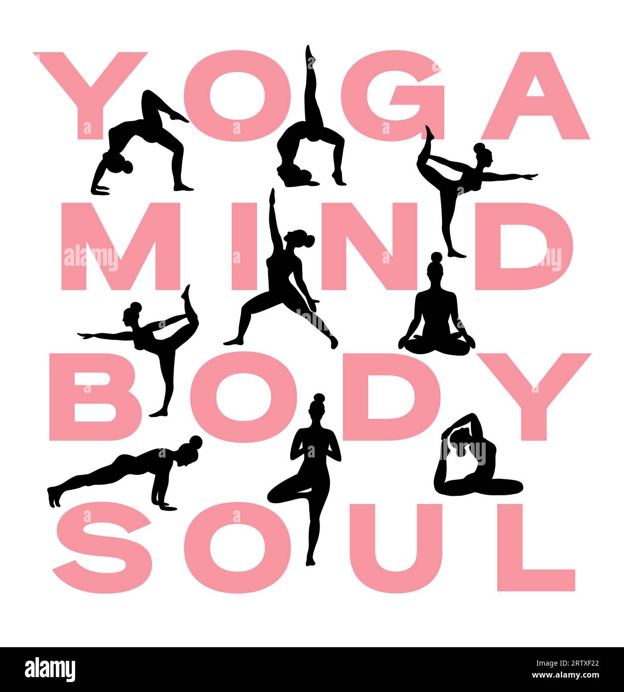 Contours Of Women In The Yoga Poses On A Letters Trend Contemporary