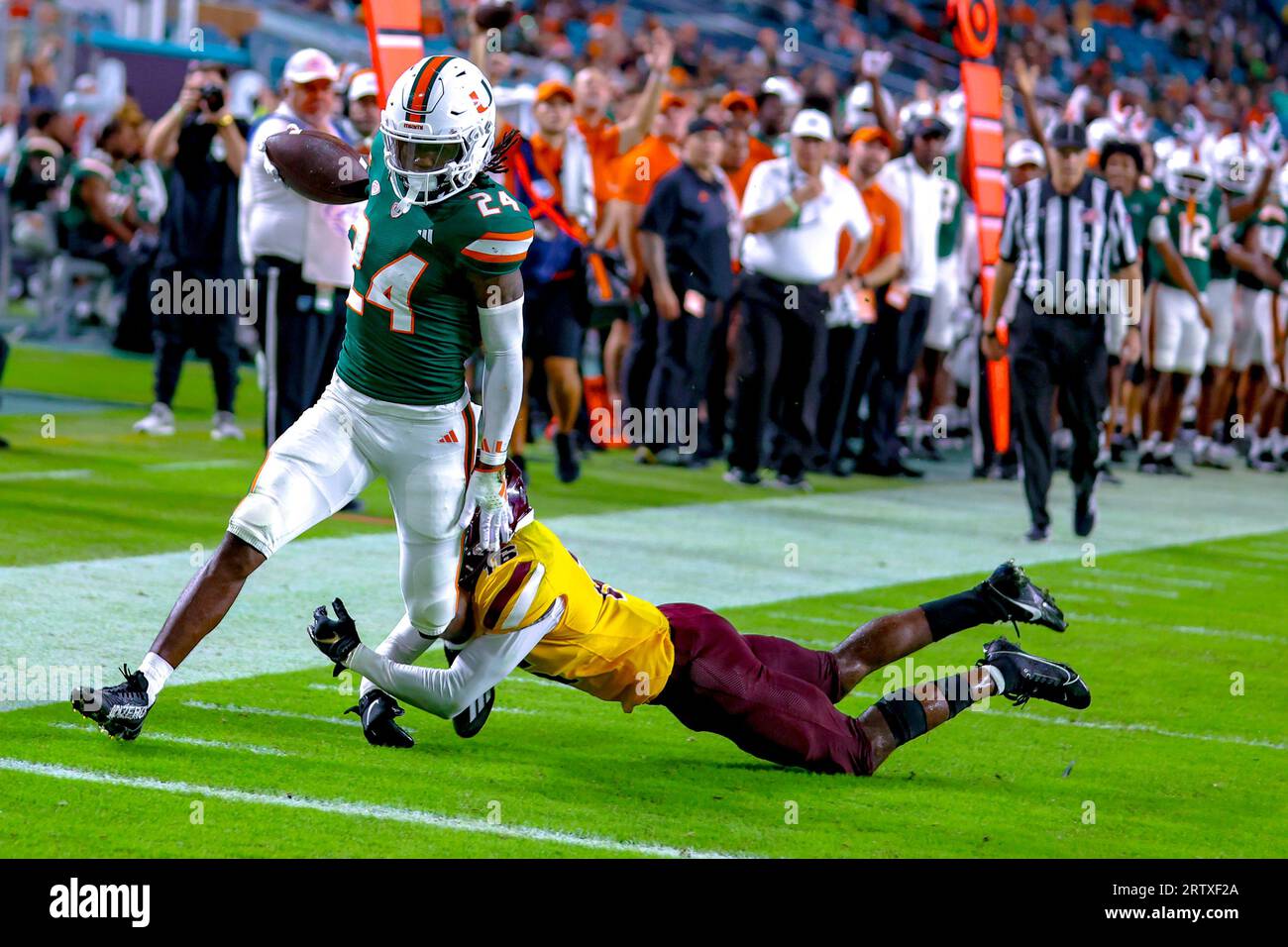 Miami Hurricanes 48 v Bethune Cookman, NCAA, 7, Sept 14th, 2023,Hard ...