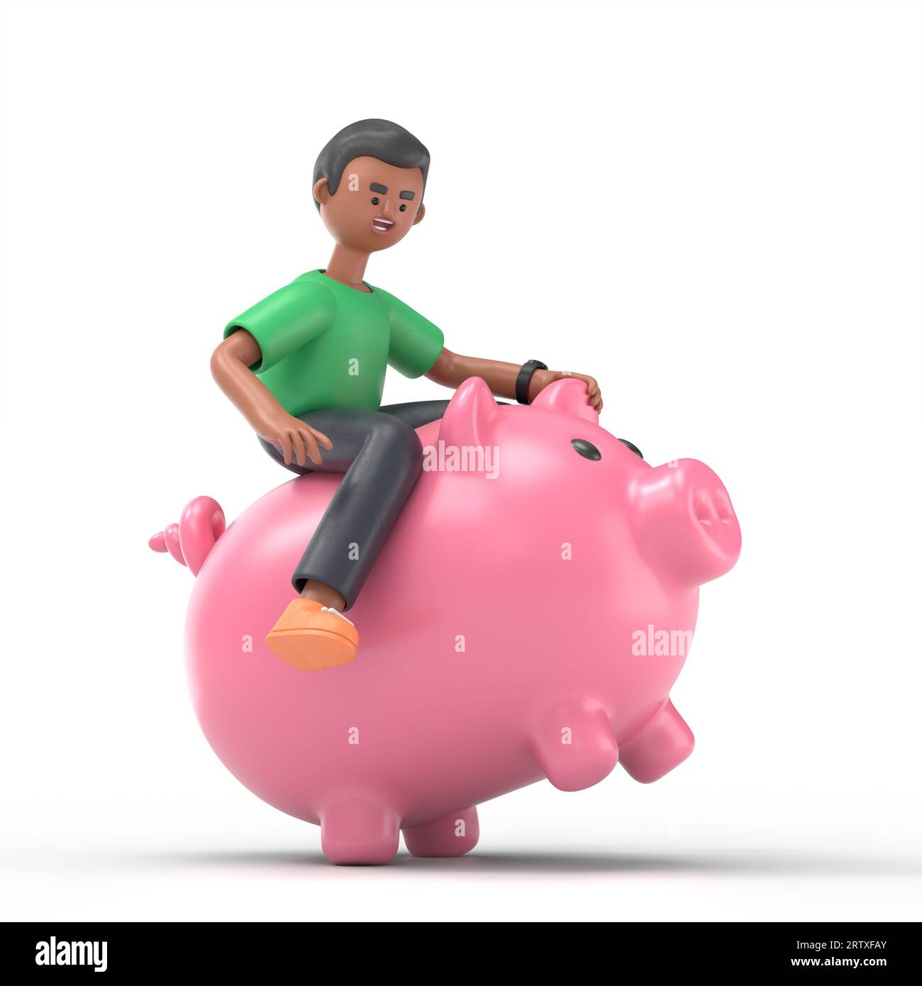 3D illustration of cartoon characters business concept.People are in ...
