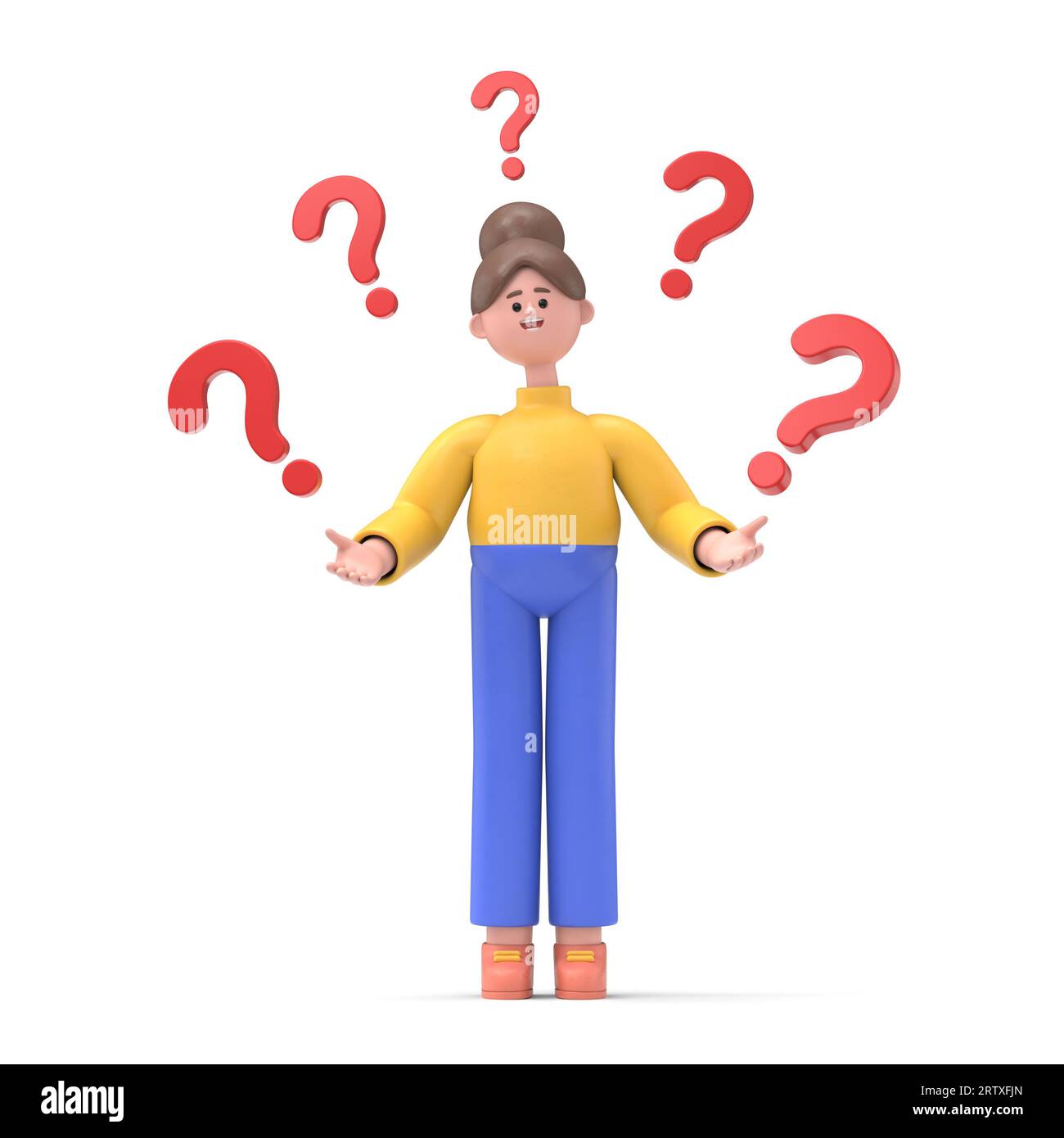 3D illustration of cartoon characters business concept.People are in ...