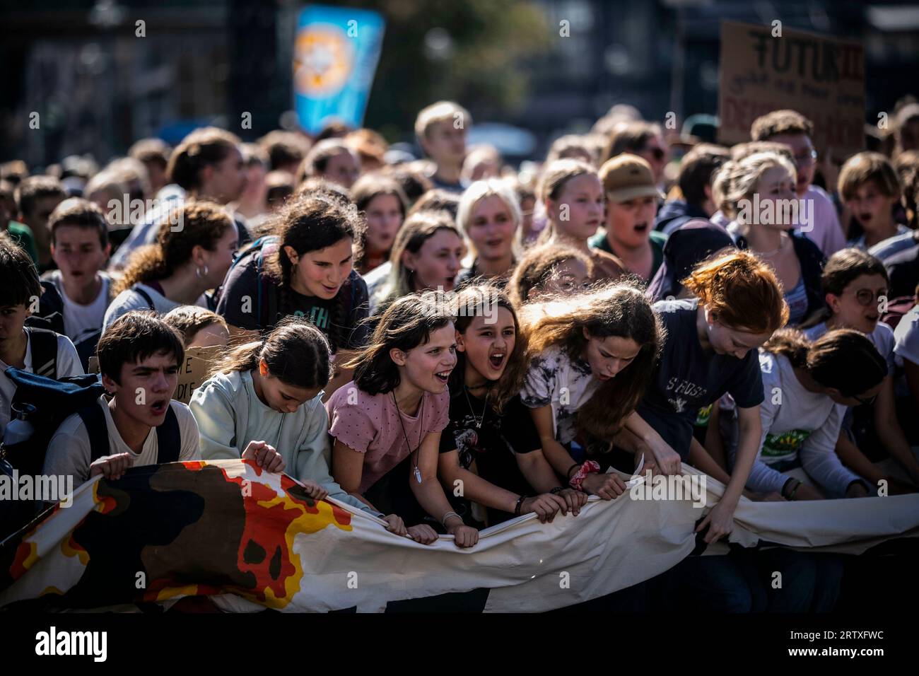 Berlin, Deutschland. 15th Sep, 2023. Climate demo by Fridays for Future on September 15th, 2023 ...