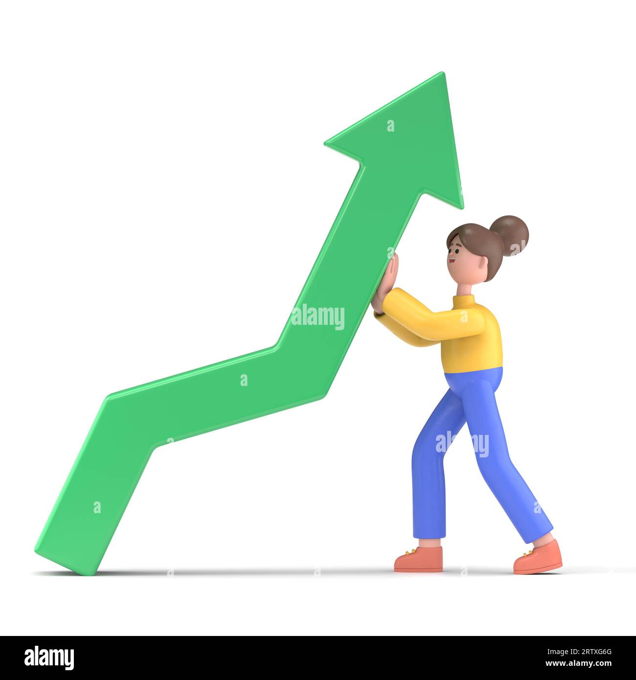 3D illustration of cartoon characters business concept.People are in ...