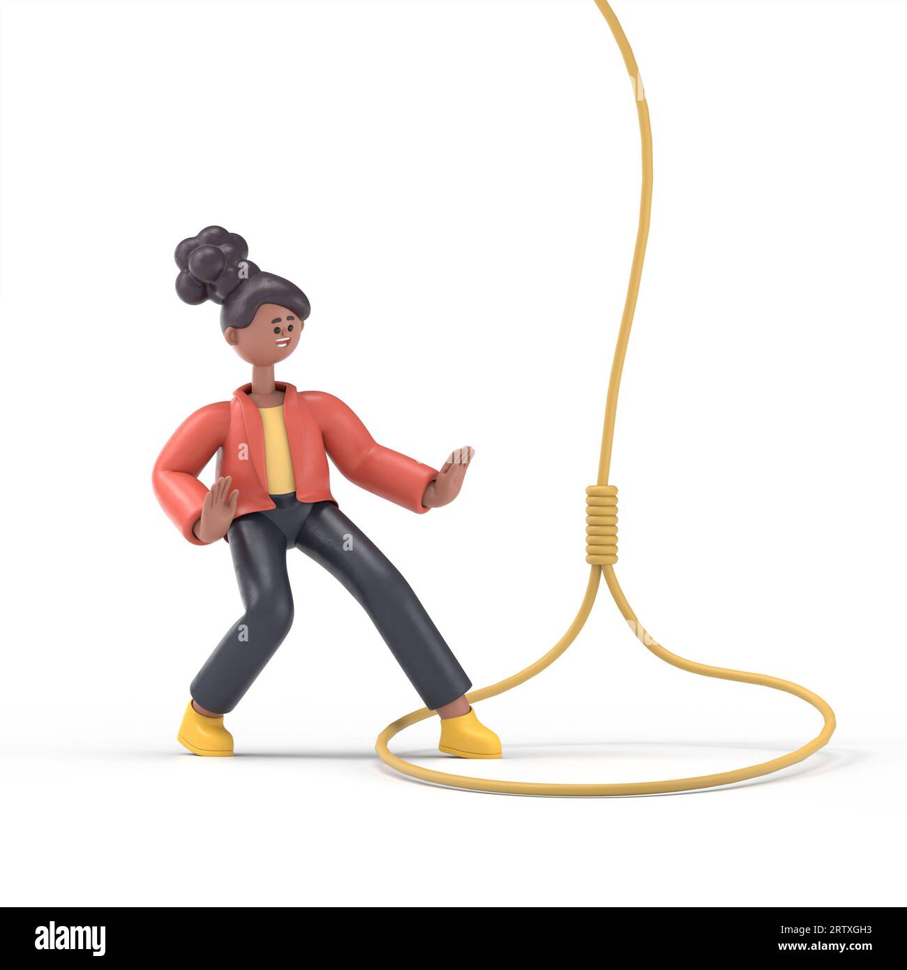 3D illustration of cartoon characters business concept.People are in ...