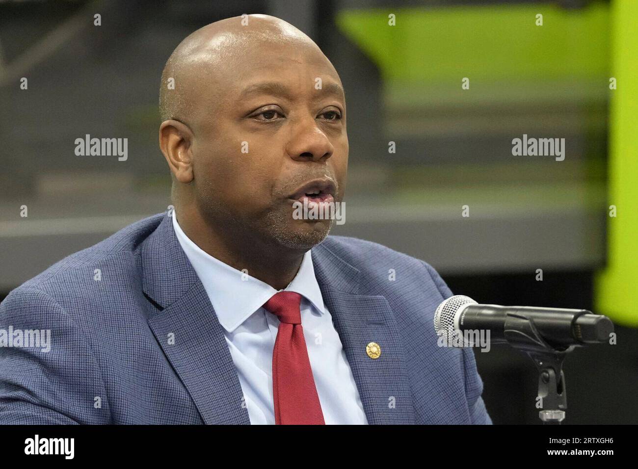 Republican presidential hopeful Sen. Tim Scott, R-S.C., speaks during a ...