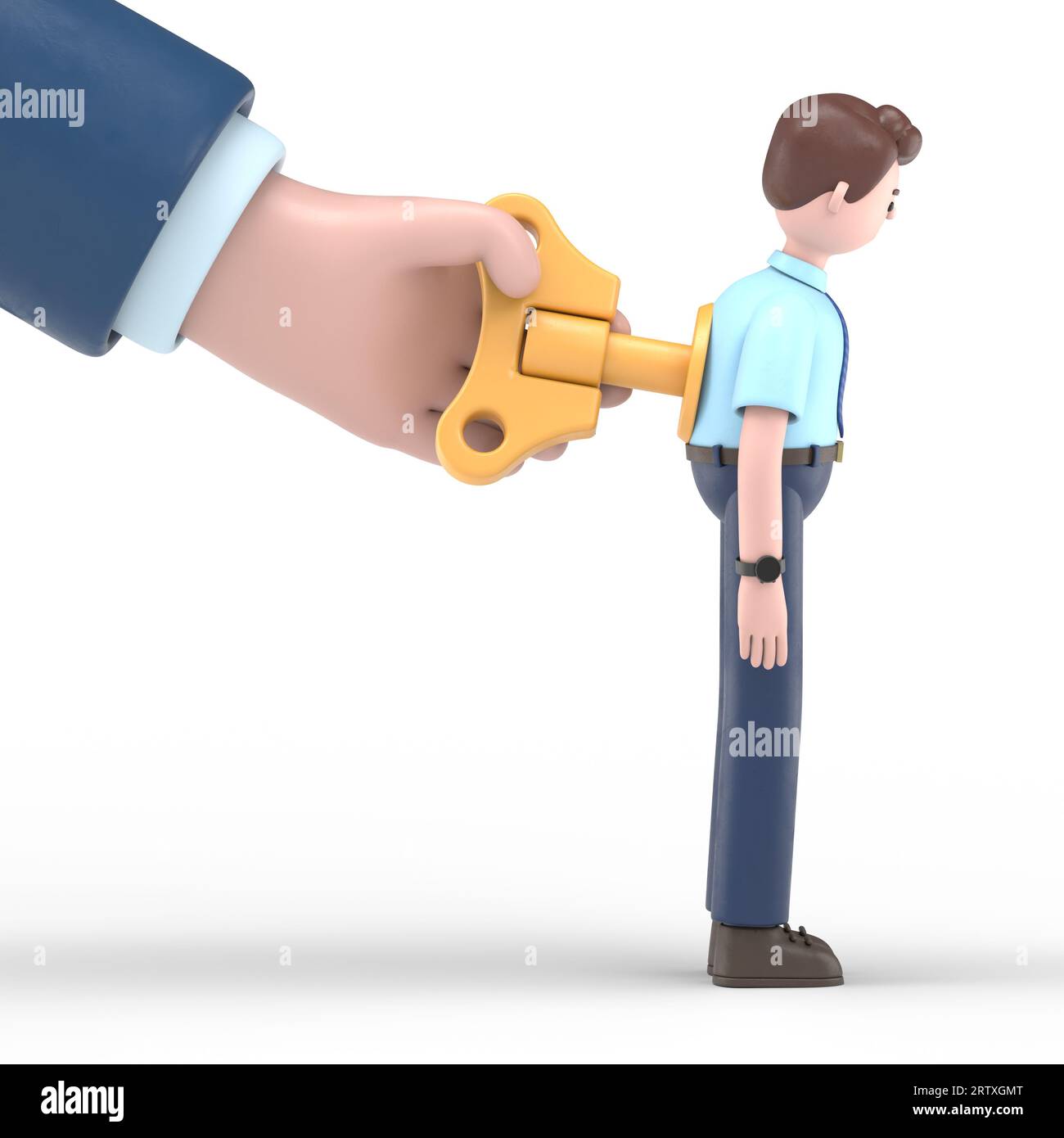 3D illustration of cartoon characters business concept.People are in ...