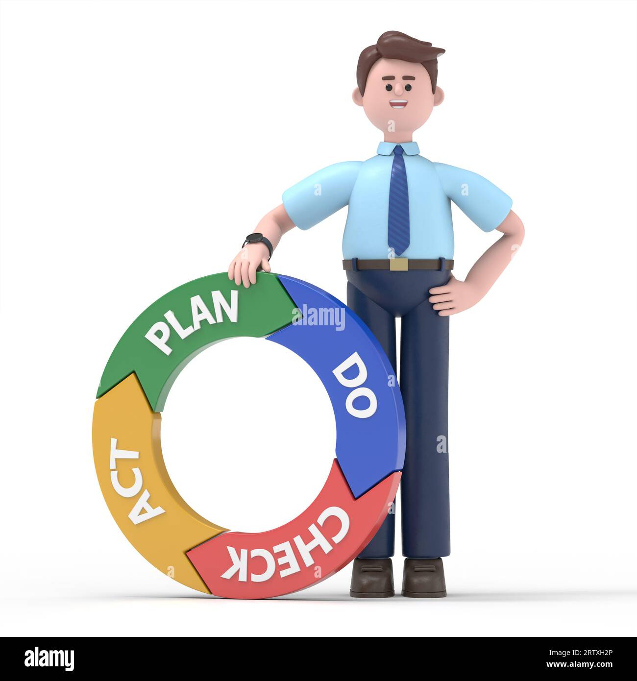 3D illustration of cartoon characters business concept.People are in ...