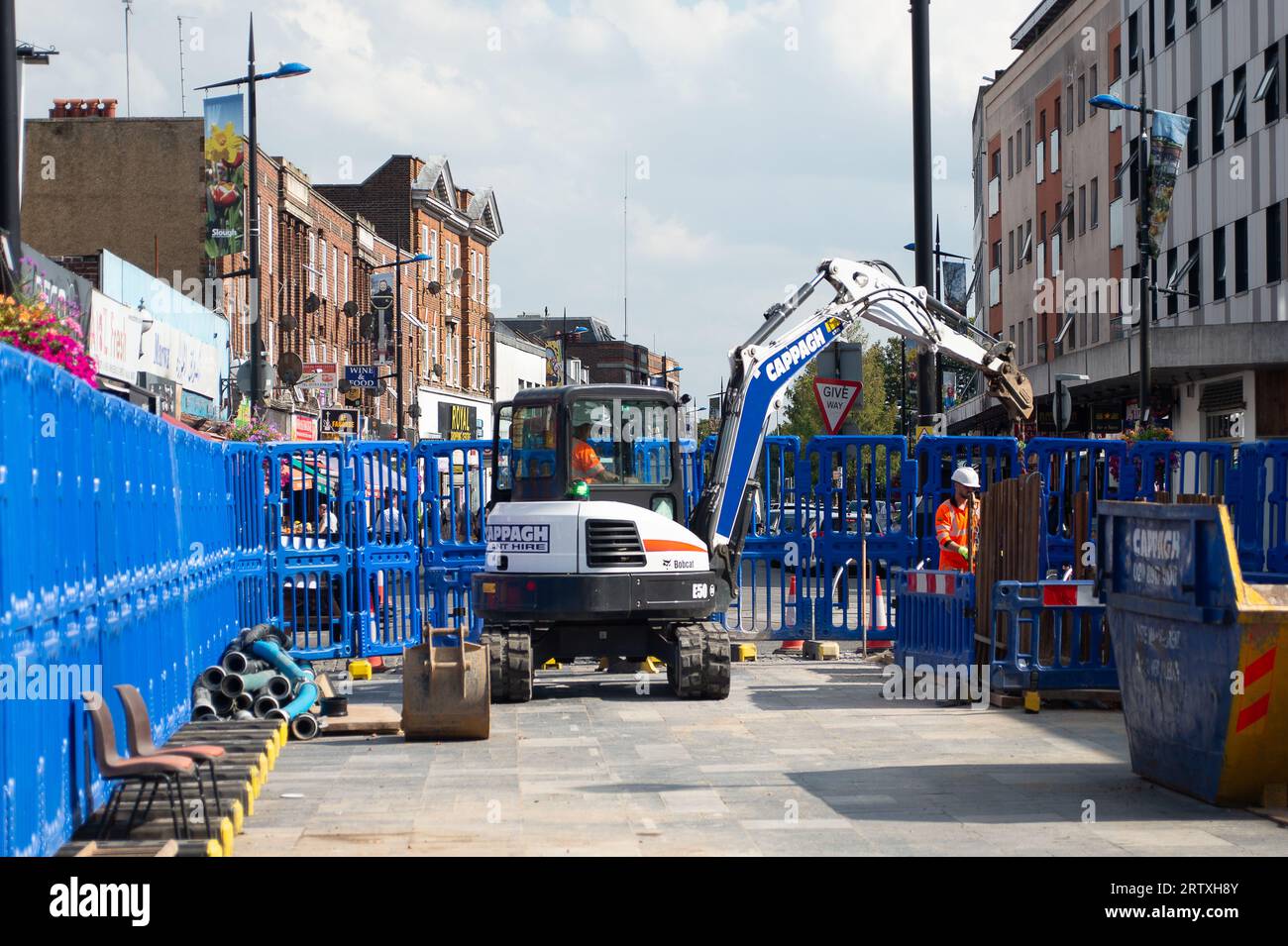 Slough, Berkshire, UK. 15th September, 2023. Part of Slough High Street ...