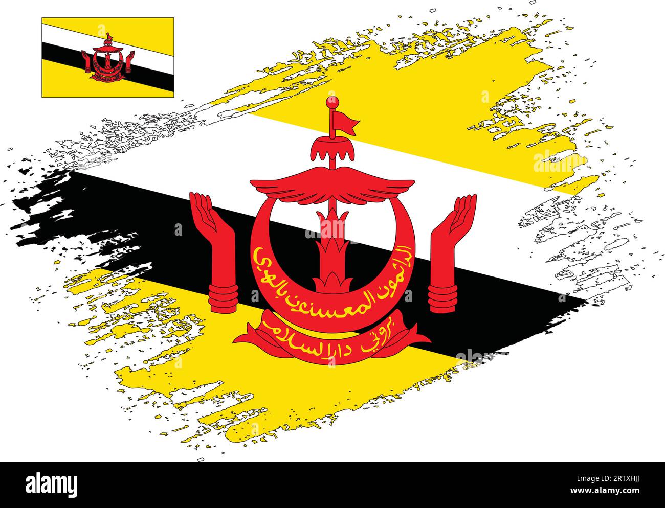 Brunei national flag waving Stock Vector Images - Alamy