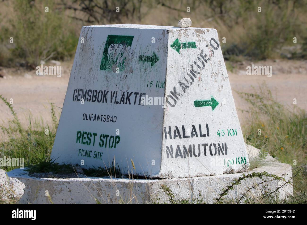 Namibia national park road sign hi-res stock photography and images - Alamy