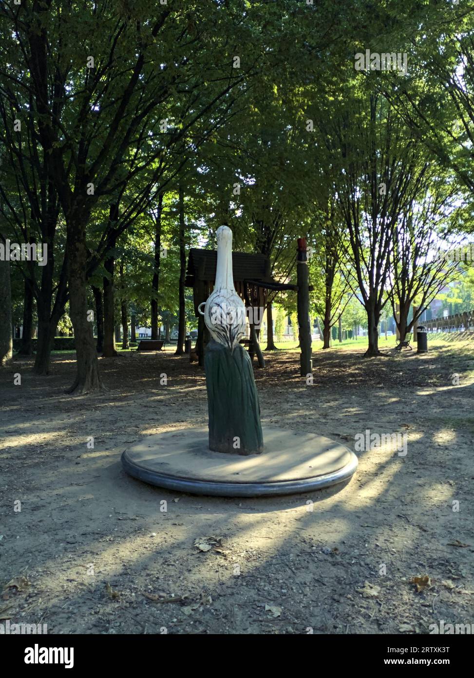 Swing in a playground summer a swing hanging seat hi-res stock ...